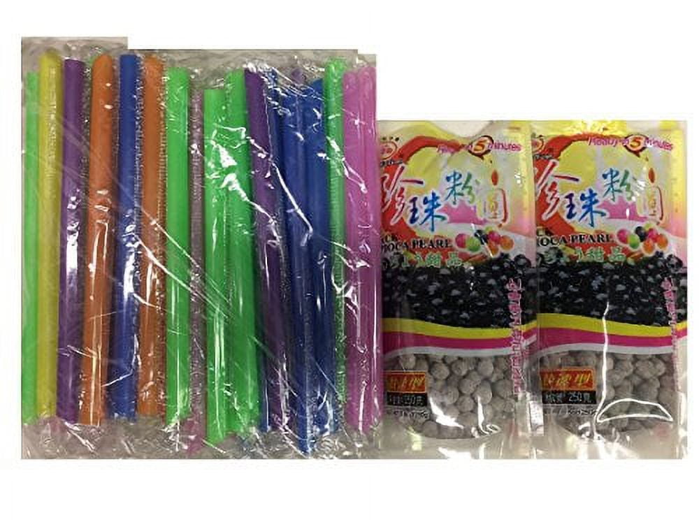NineChef Bundle - WuFuYuan BOBA Black Tapioca Pearl Bubble Tea 2 Pack (Each 8.8 OZ) + 1 Pack of ...