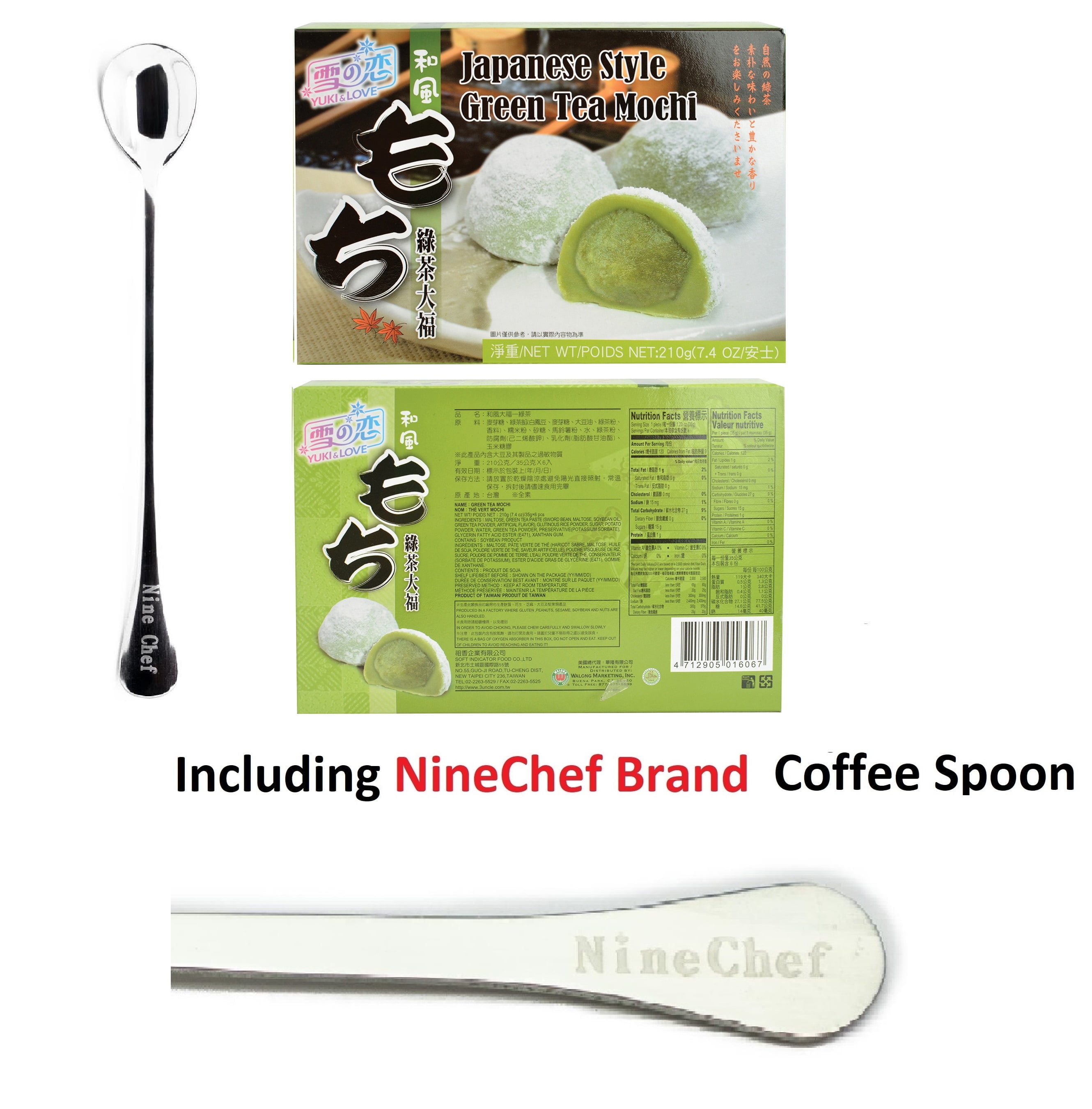NineChef Bundle - Yuki Love Japanese Rice Cake Mochi Daifuku (Green Tea ...