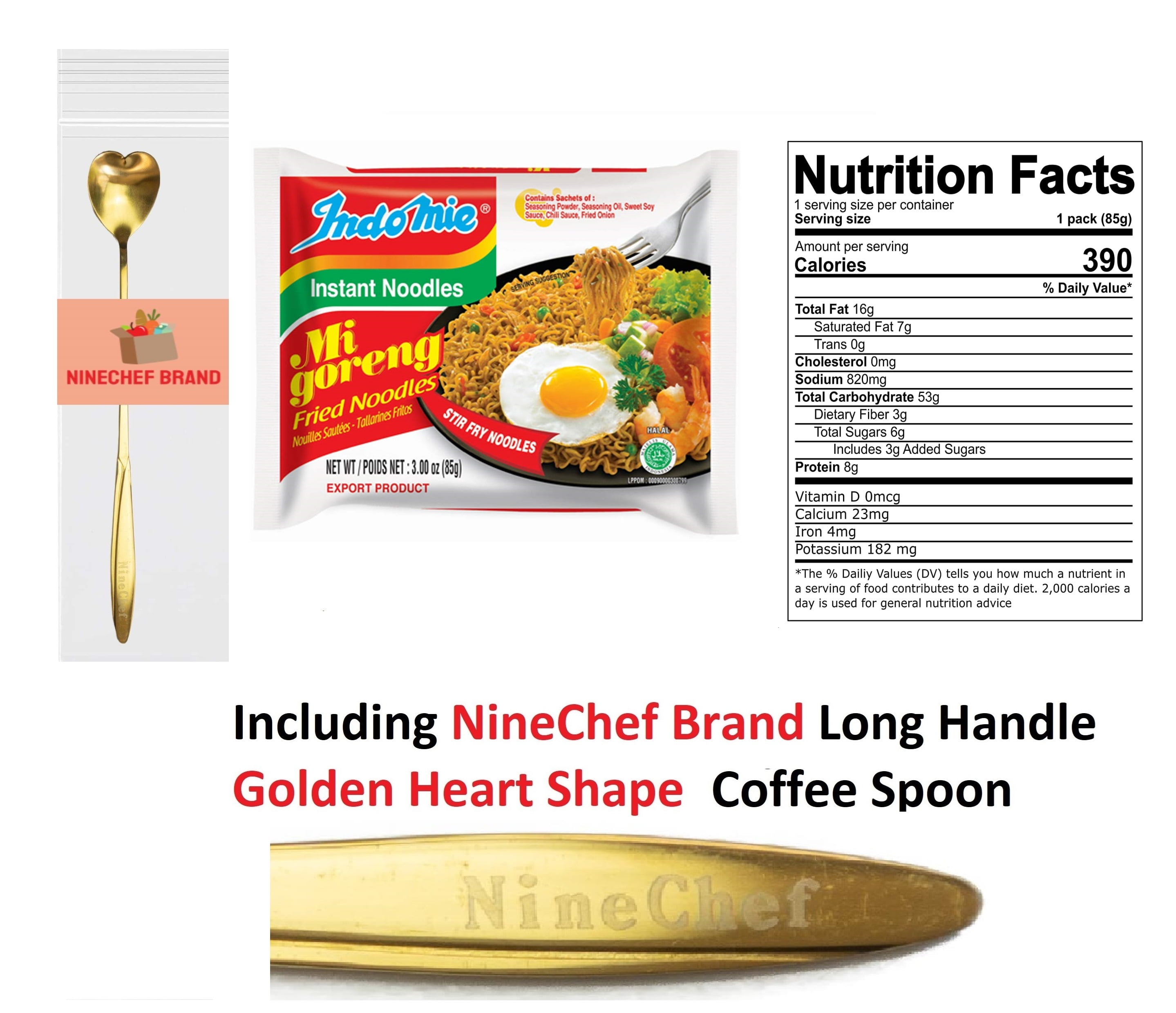 NineChef Set - Indomie Mi Goreng Instant Stir Fry Noodles, Halal ...
