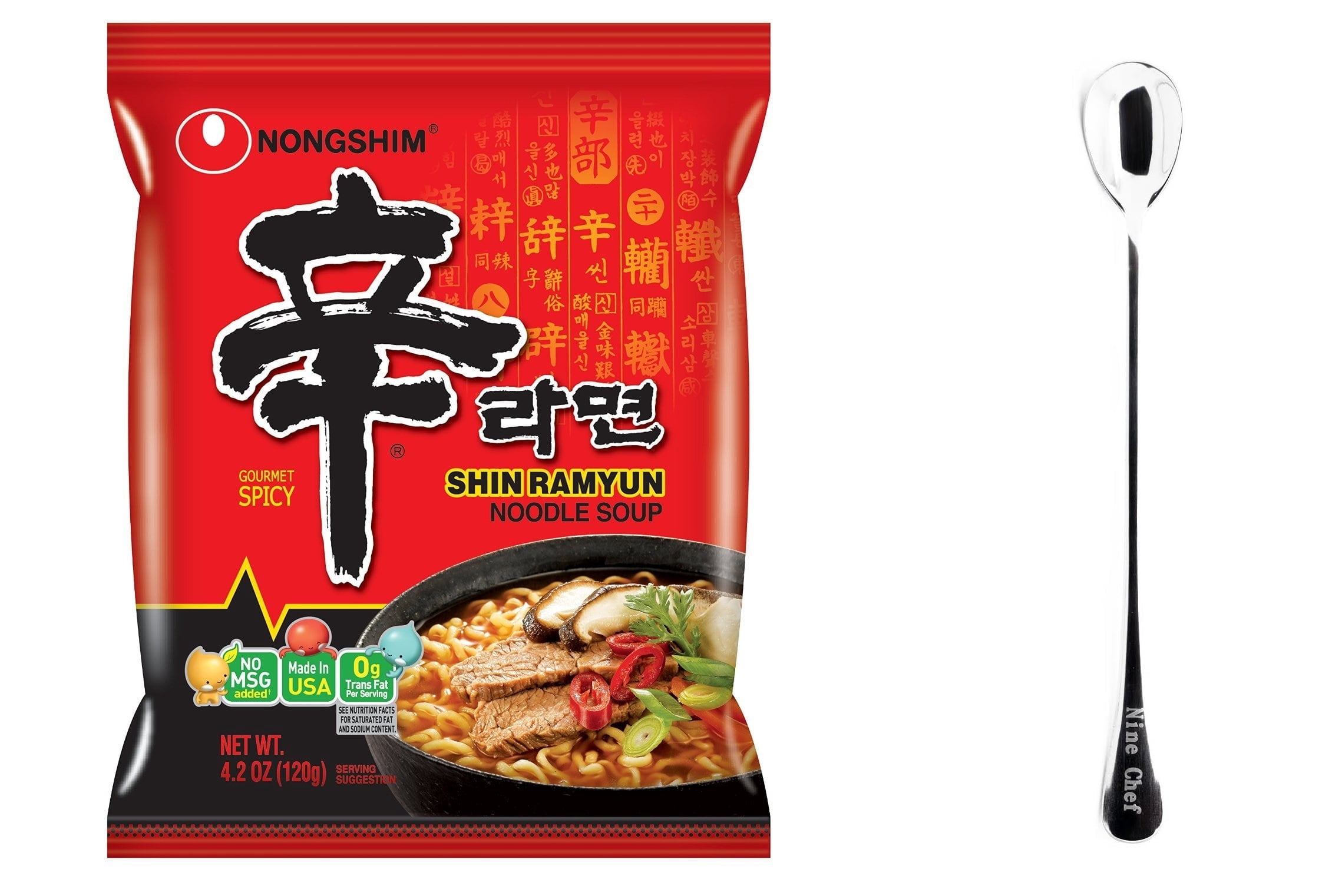 NineChef Set - NongShim Shin Ramyun Noodle Soup, Gourmet Spicy (10 bags ...