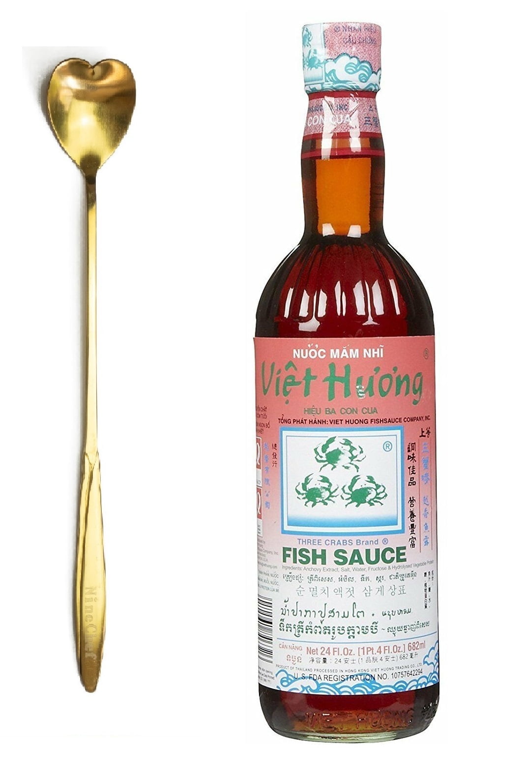 NineChef Three Crabs Bundle - Three Crabs Viet Huong Fish Sauce 24 FL Oz With NineChef Long ...