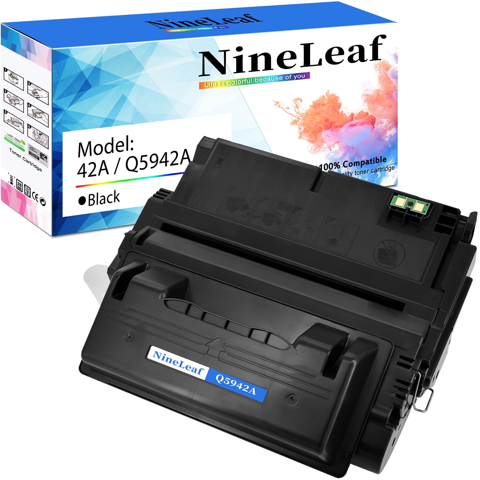 NineLeaf 1-Pack 42A Compatible Toner Cartridge Replacement for HP ...