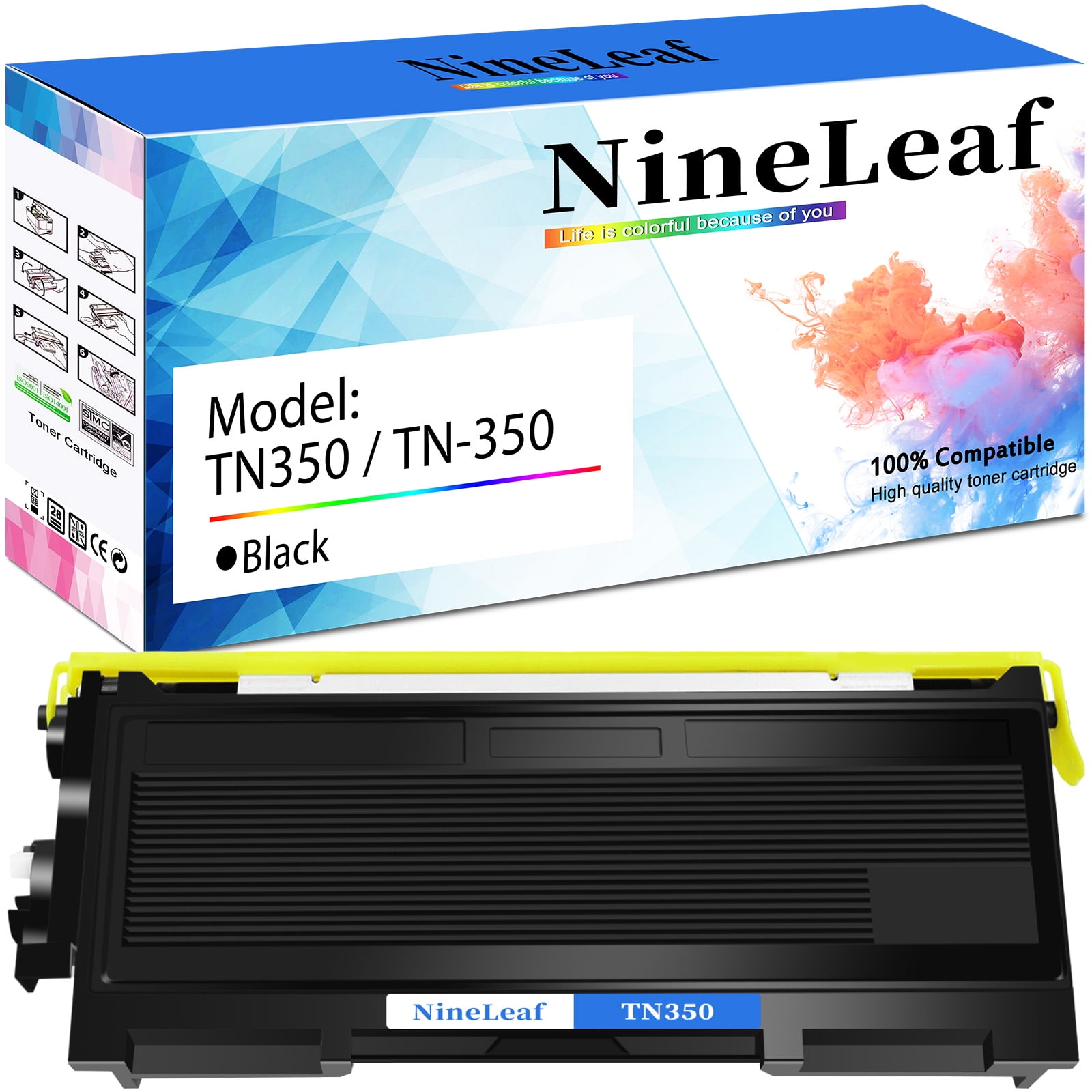NineLeaf 1 Pack TN350 Compatible Toner Cartridge Replacement for ...