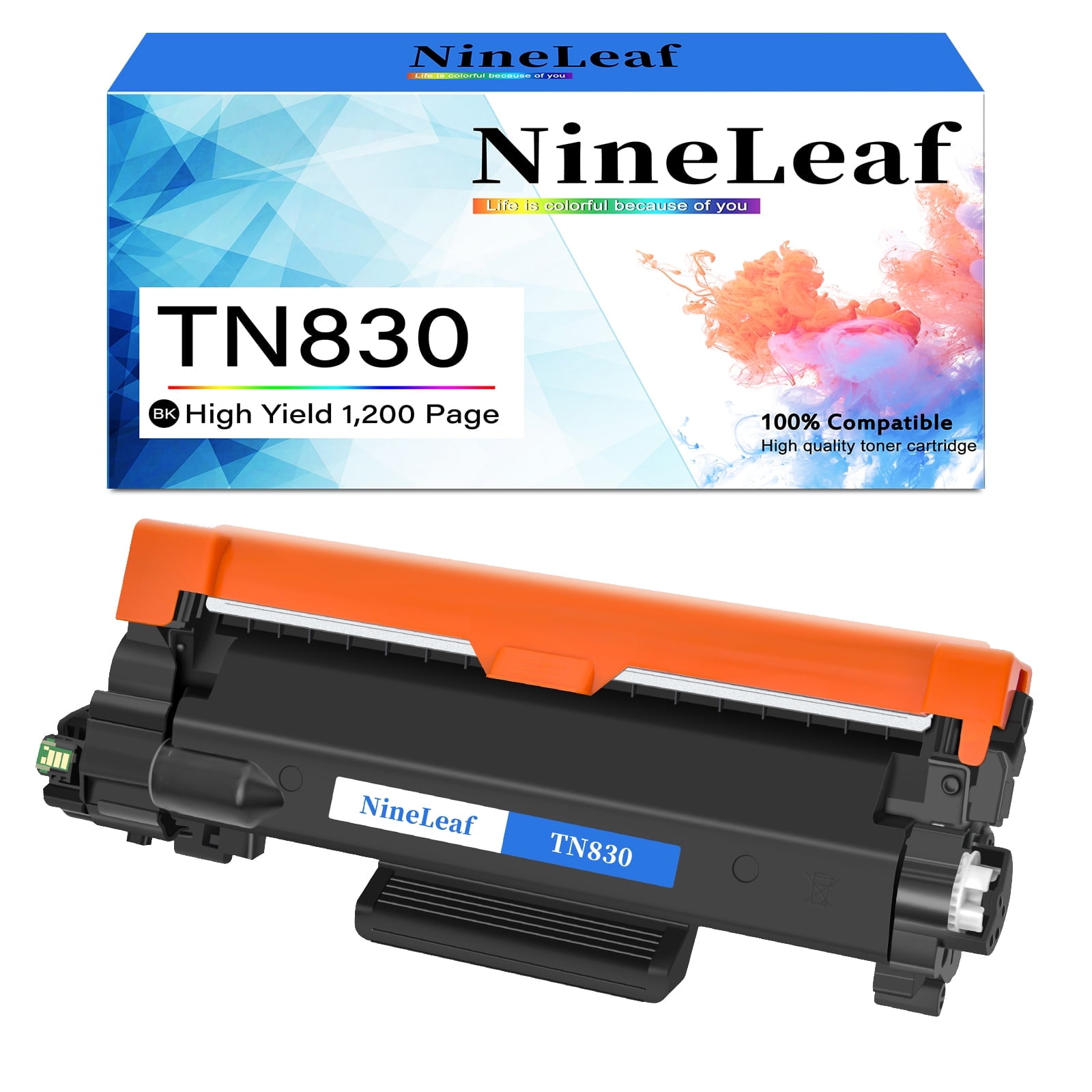 NineLeaf 1-Pack TN830 Compatible Toner Cartridge Replacement for ...