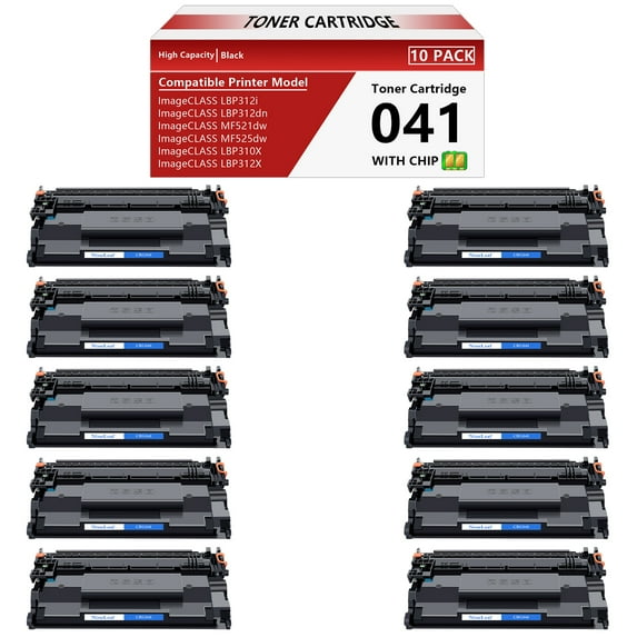 NineLeaf 10-Pack 041 CRG041 CRG-041 Toner Cartridge Compatible Replacement for Canon ImageCLASS ...