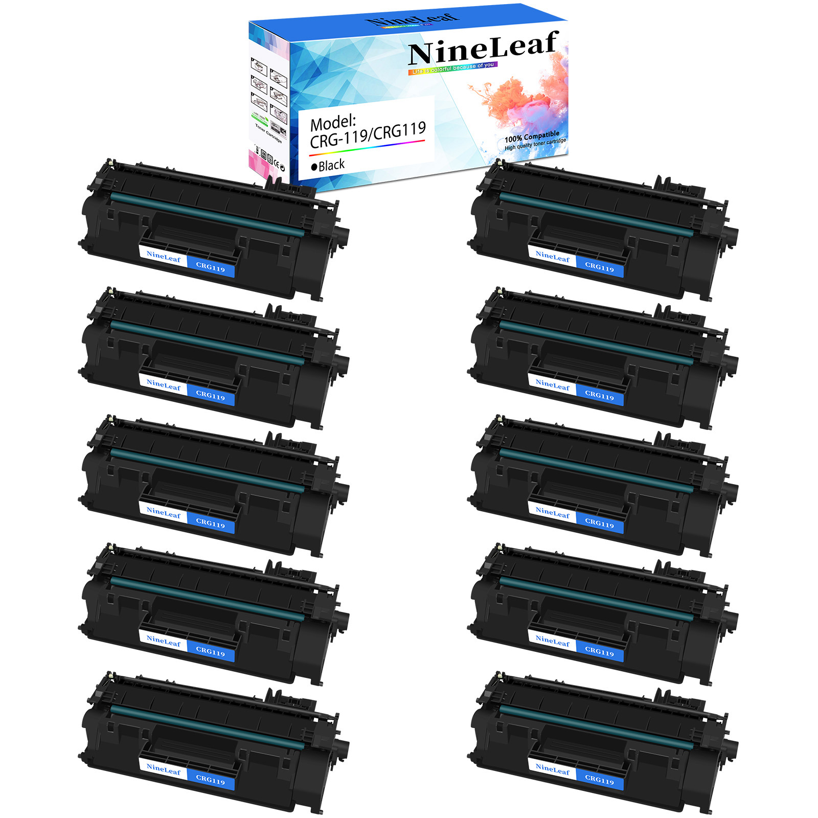 NineLeaf 10-Pack CRG119 Compatible Toner Cartridge Replacement for ...