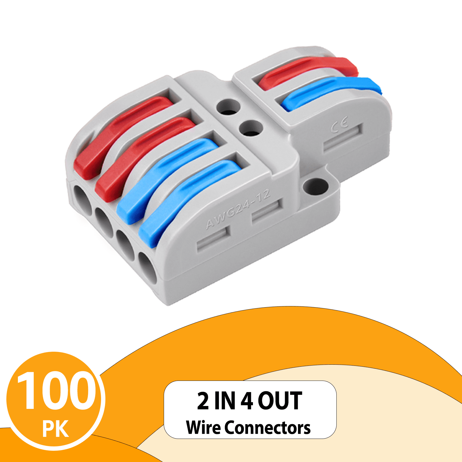 NineLeaf 100PK Lever Wire Nuts Connectors, Compact Splicing Quick ...