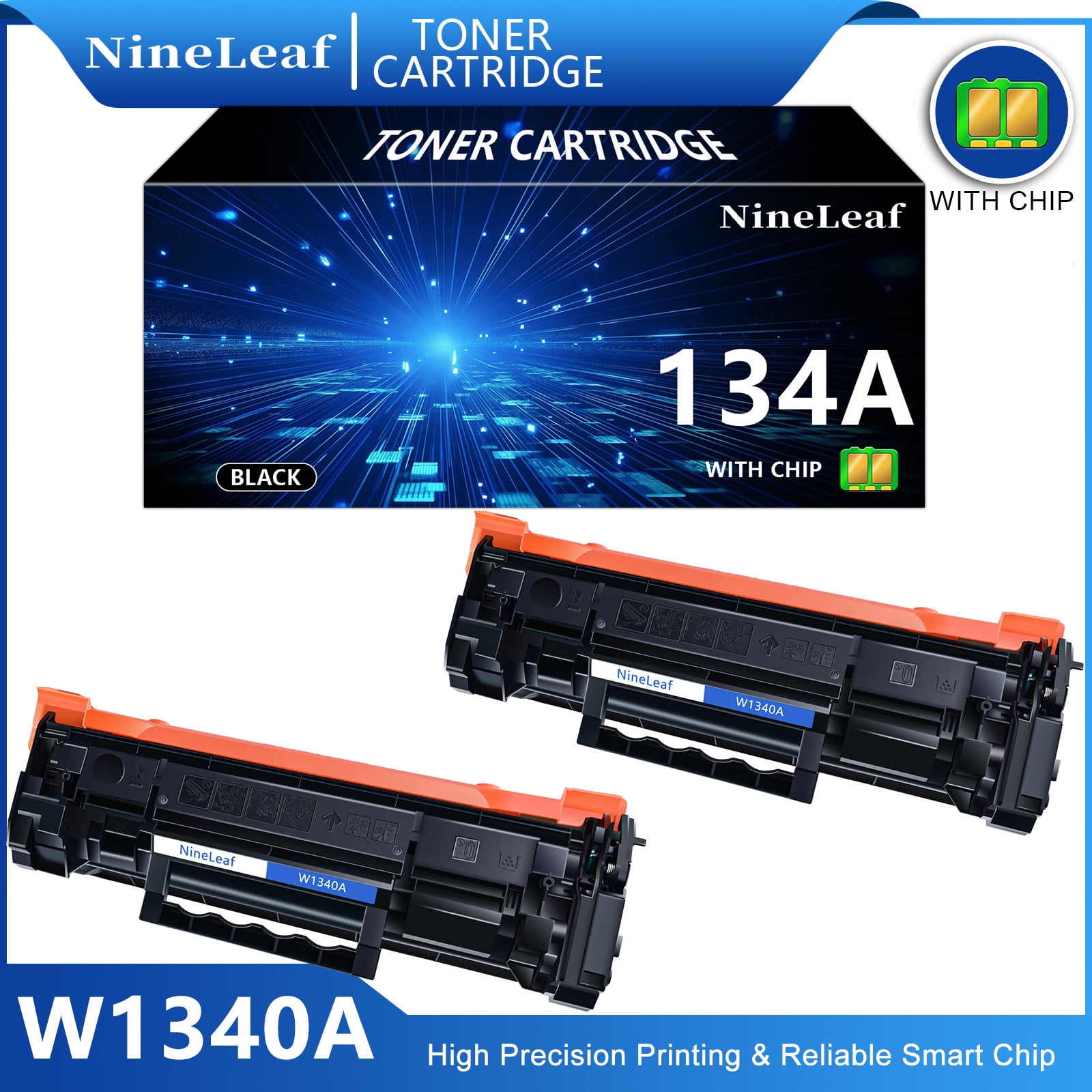 NineLeaf 134A Compatible Toner Cartridge Replacement for HP W1340A 134A ...