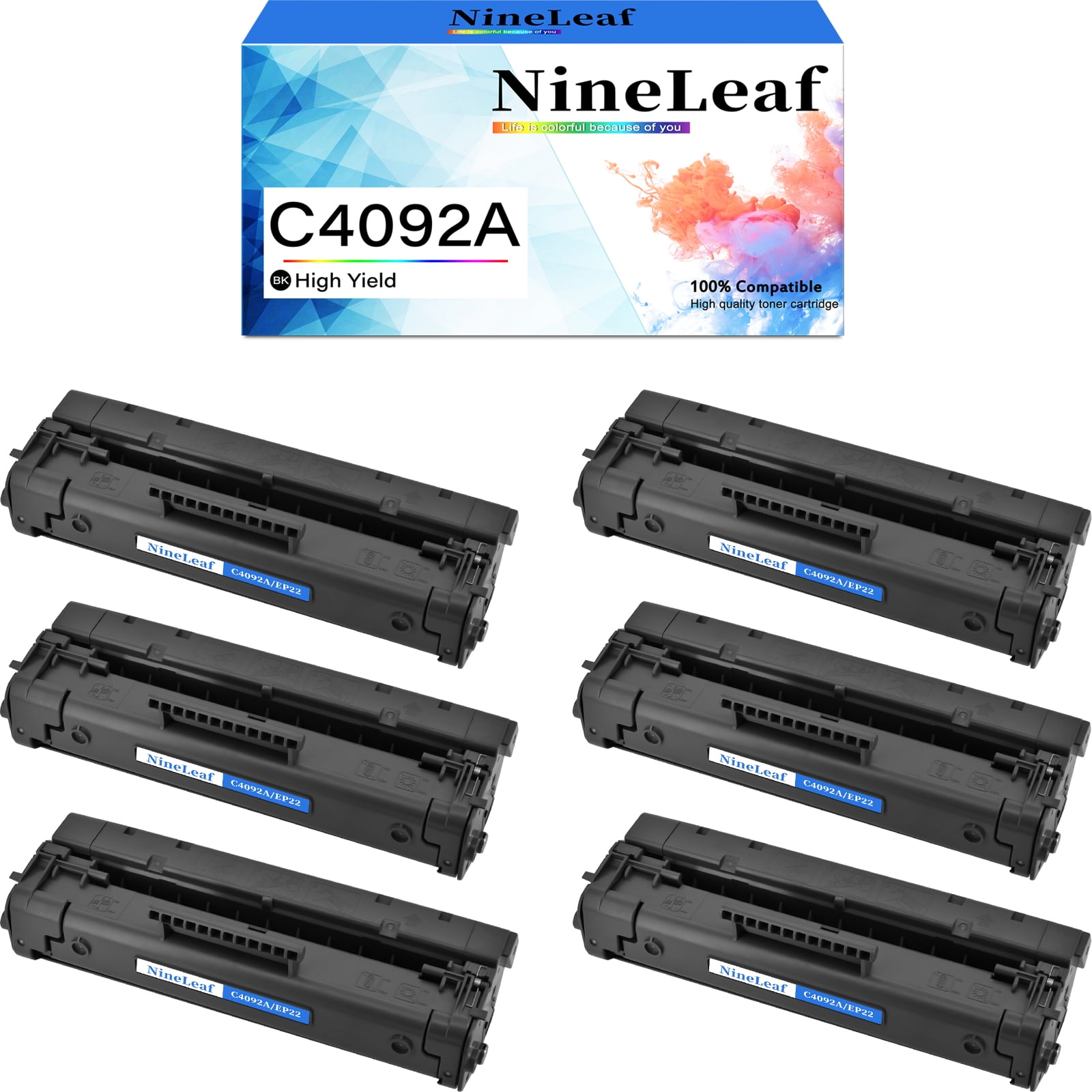 NineLeaf (2,500 Pages per) Compatible Toner Cartridge Replacement for HP 92A C4092A to use in ...