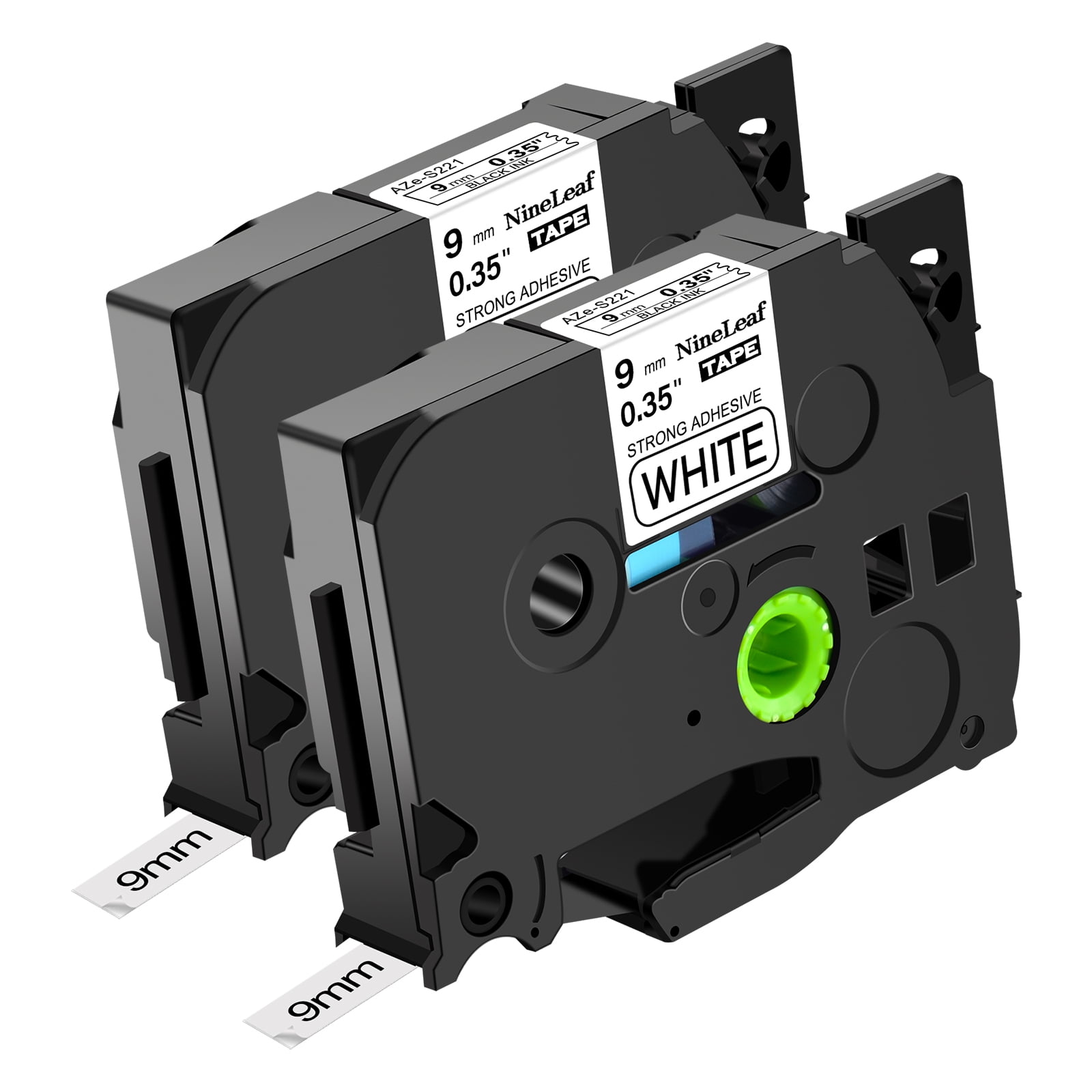 NineLeaf 2 Pack Compatible for Brother P-Touch Black on White TZe TZ ...