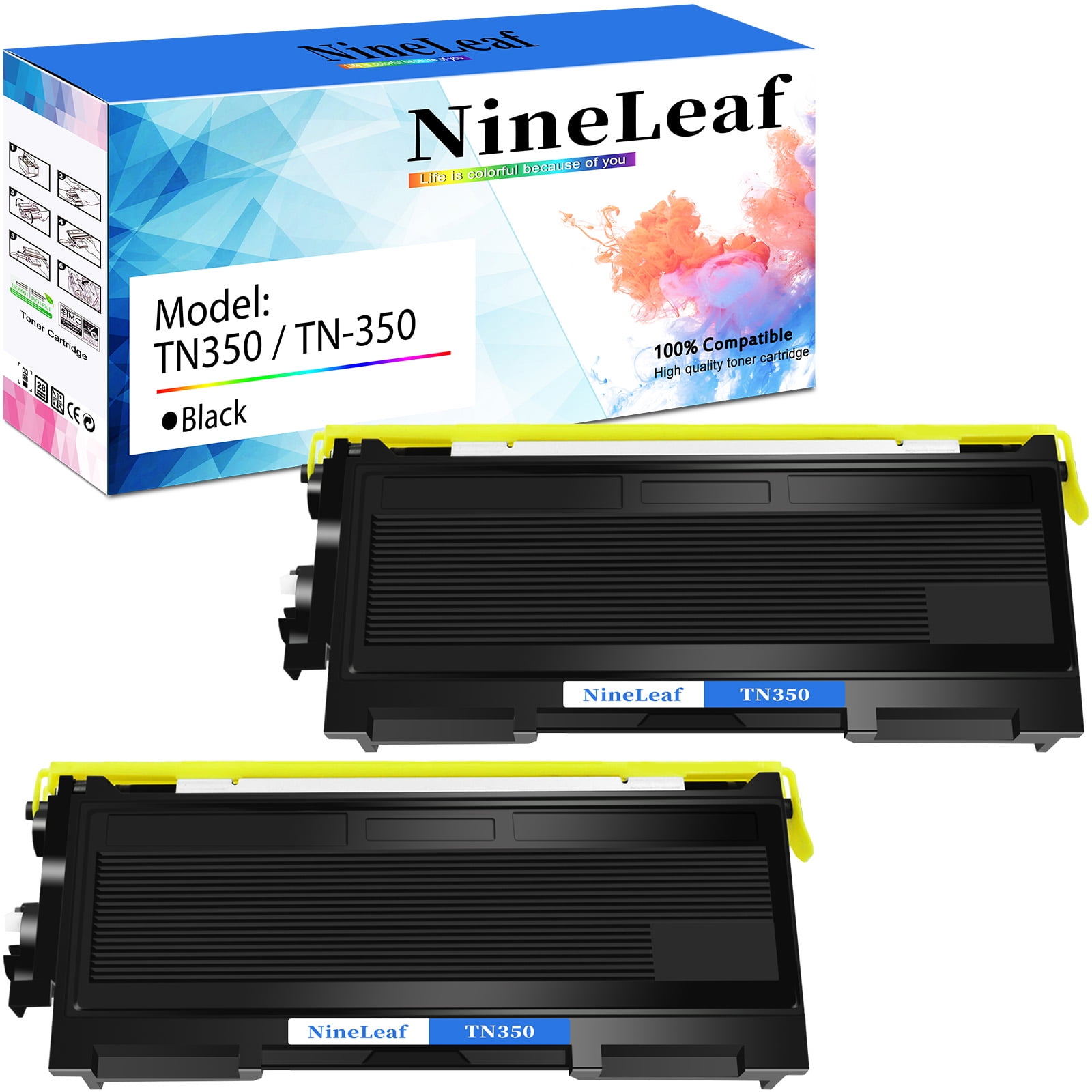 NineLeaf 2 Pack TN350 Compatible Toner Cartridge Replacement for ...