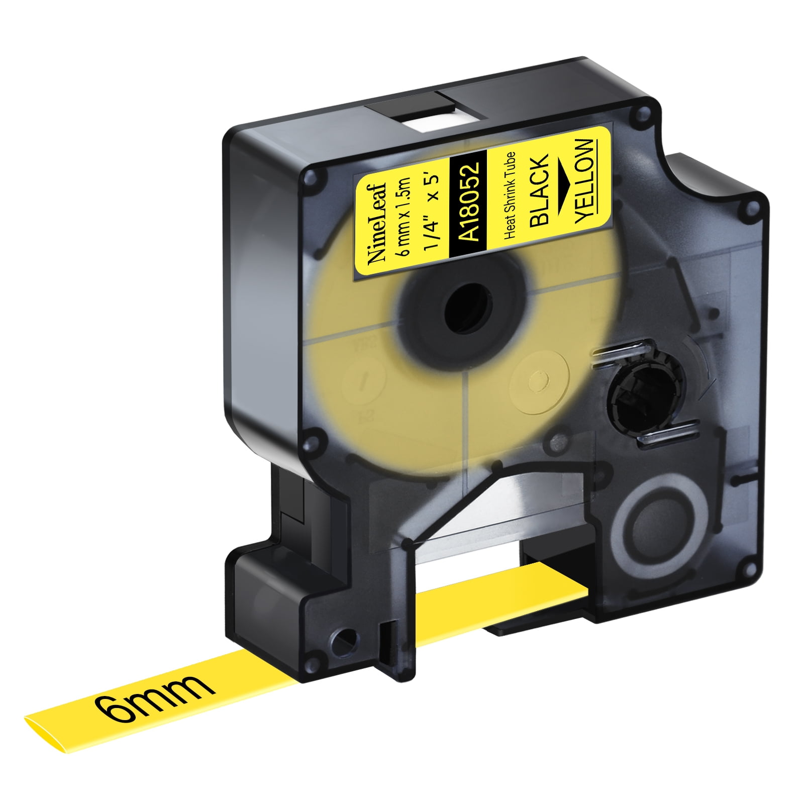 NineLeaf 20 Pack Compatible for DYMO 18052 Industrial Rhino Heat Shrink Tube Yellow 6mm 1/4 ...