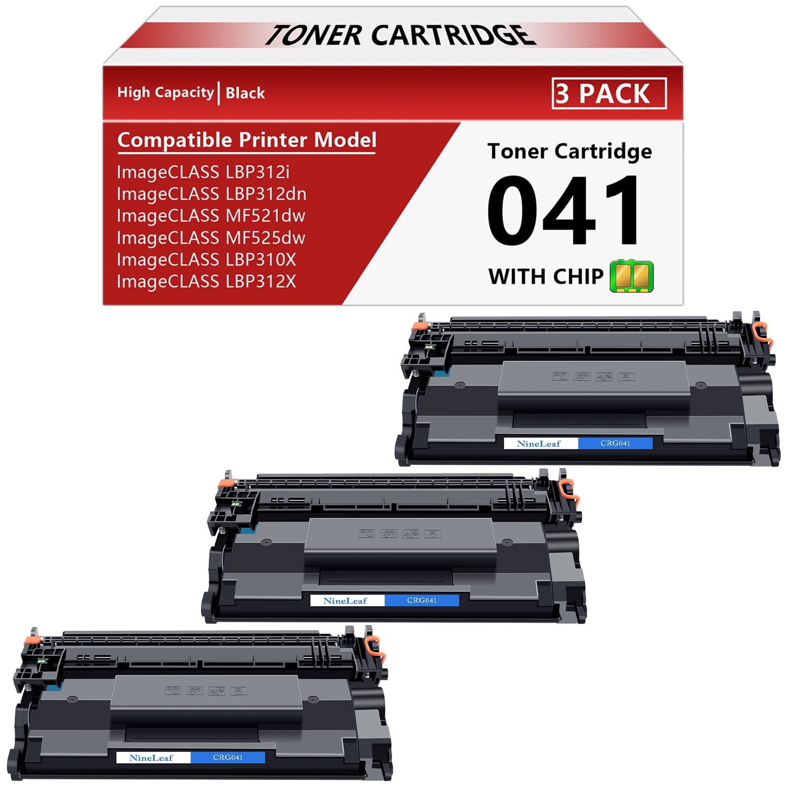 NineLeaf 3-Pack 041 CRG041 CRG-041 Toner Cartridge Compatible ...
