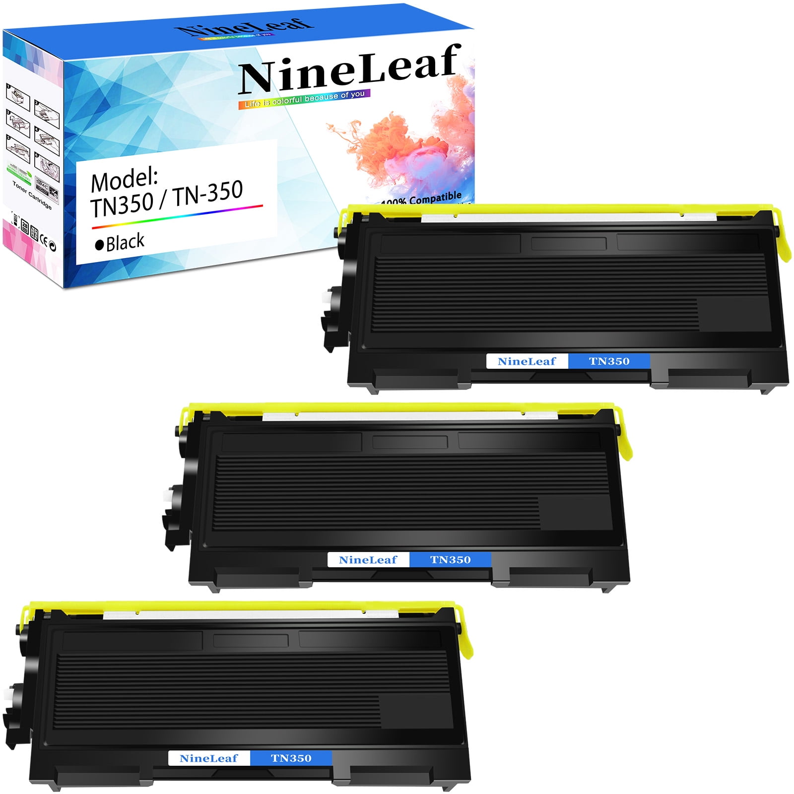 NineLeaf 3 Pack TN350 Compatible Toner Cartridge Replacement for ...