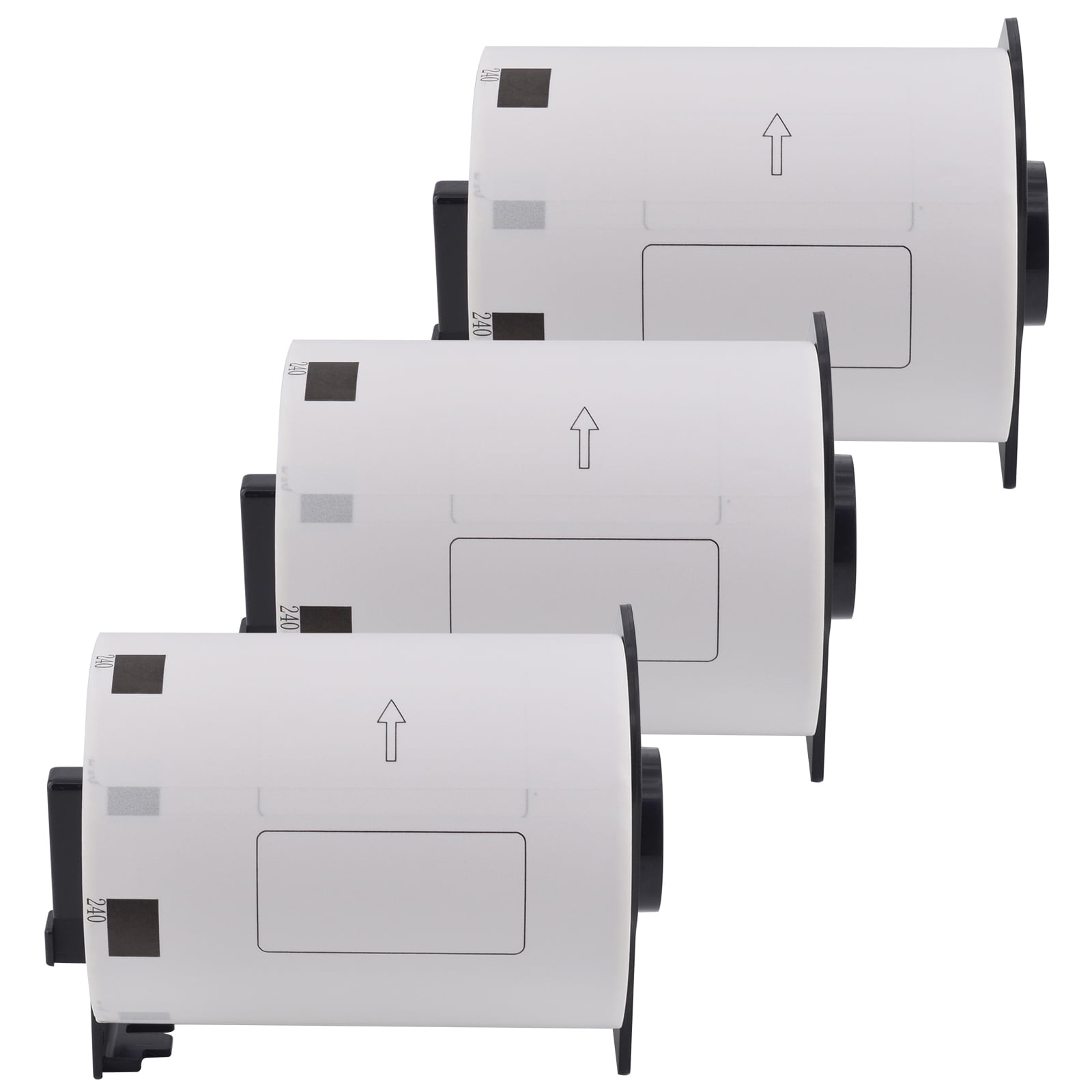 NineLeaf 3 Rolls Compatible for Brother DK-1240 4 in x 2 in Die-Cut ...
