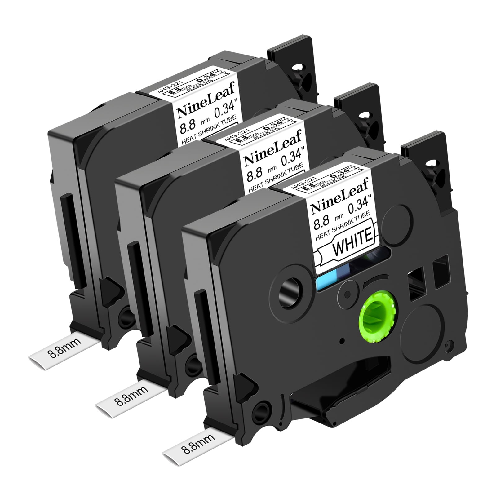NineLeaf 3PK Compatible for Brother P-touch HSe-221 HSe221 HS-221 HS221 ...