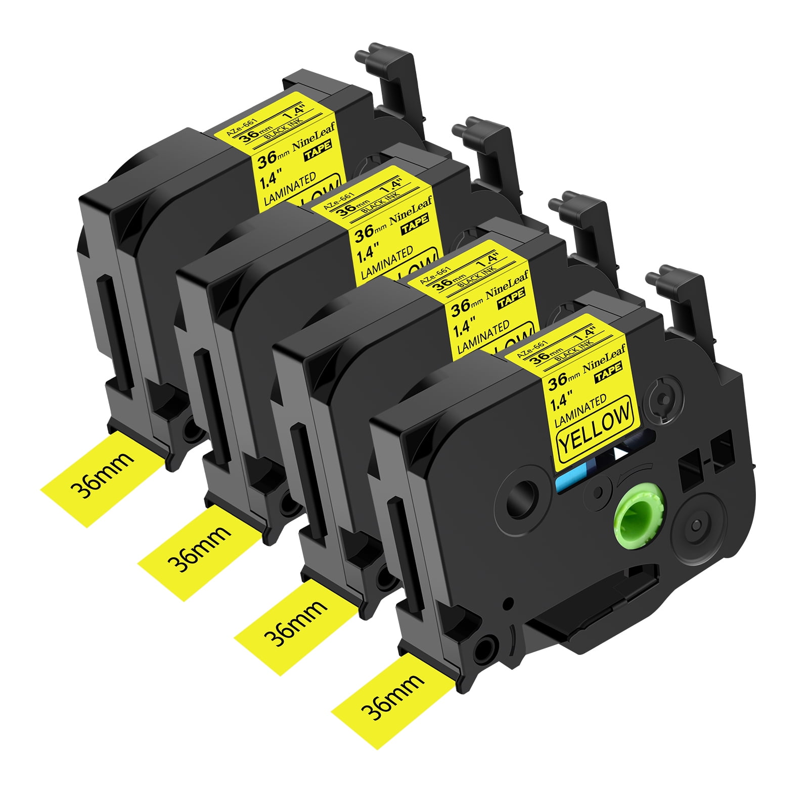 NineLeaf 4 Pack Compatible for Brother P-Touch TZe TZ Label Maker Tape ...