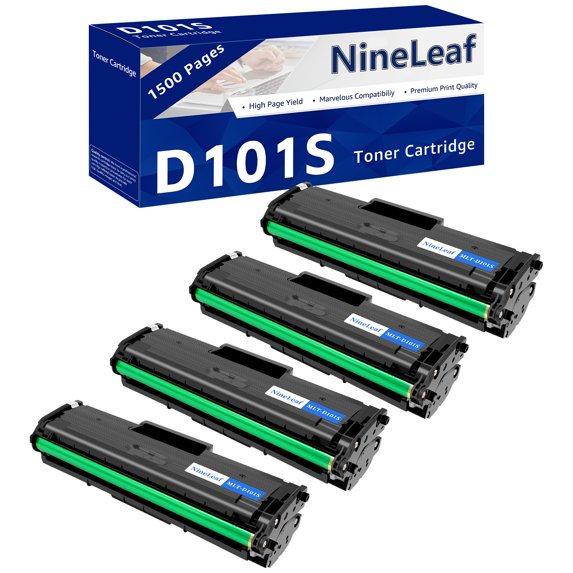 NineLeaf 4 Pack MLT-101S Compatible Toner Cartridge Replacement for ...