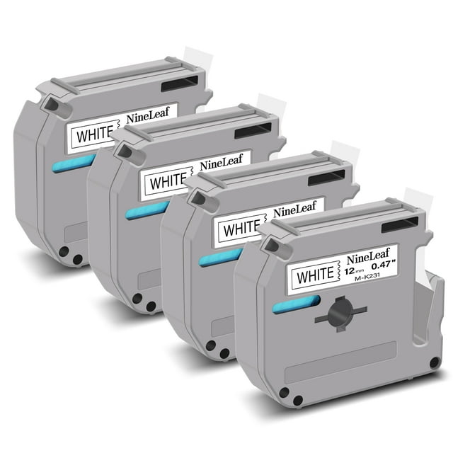NineLeaf 4PK Compatible for Brother P-touch M-K231 M-K231s M231 1/2 ...