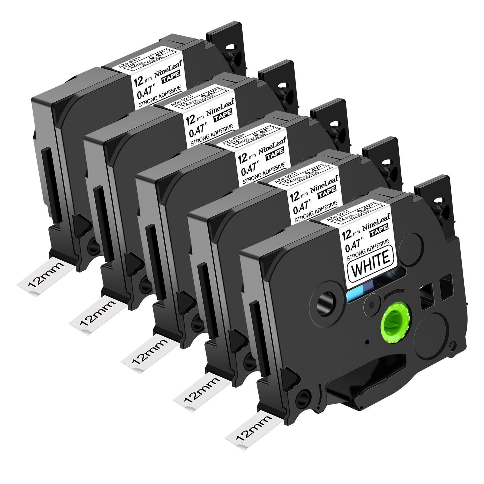NineLeaf 5 Pack Compatible for Brother P-Touch TZe TZ Label Maker Tape ...