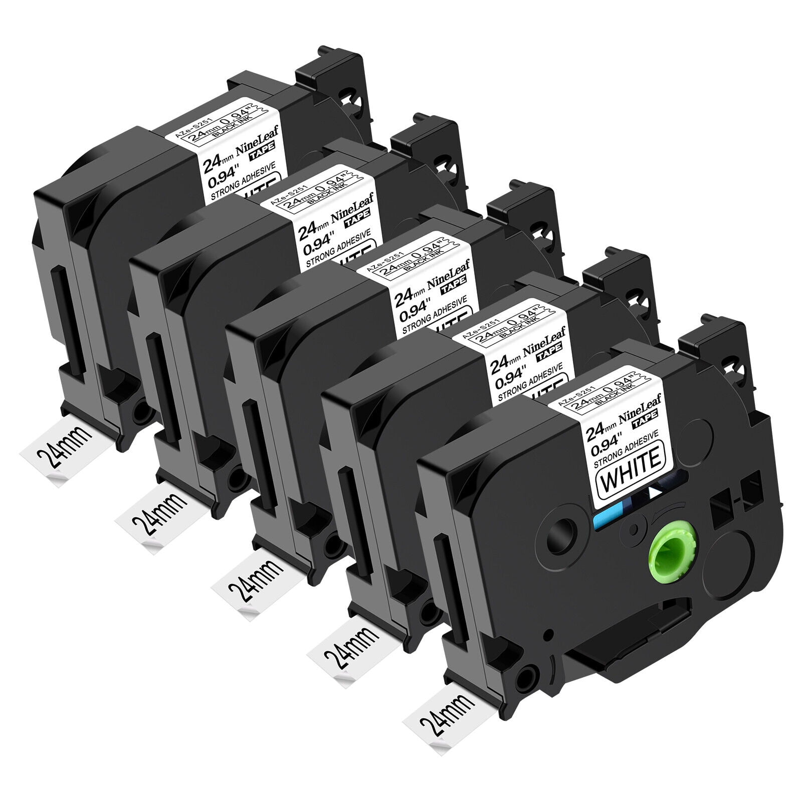 NineLeaf 5 Pack Compatible for Brother P-Touch TZe TZ Label Maker Tape ...