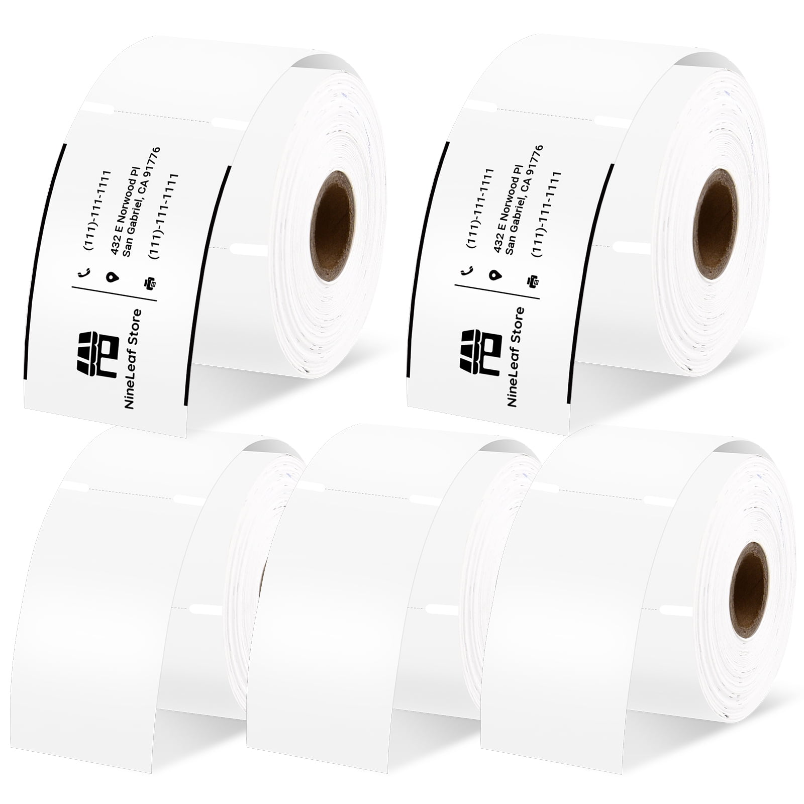 NineLeaf 5 Rolls ompatible for DYMO 30374 2 in x 3.5 in Non-Adhesive Business Appointment Card ...