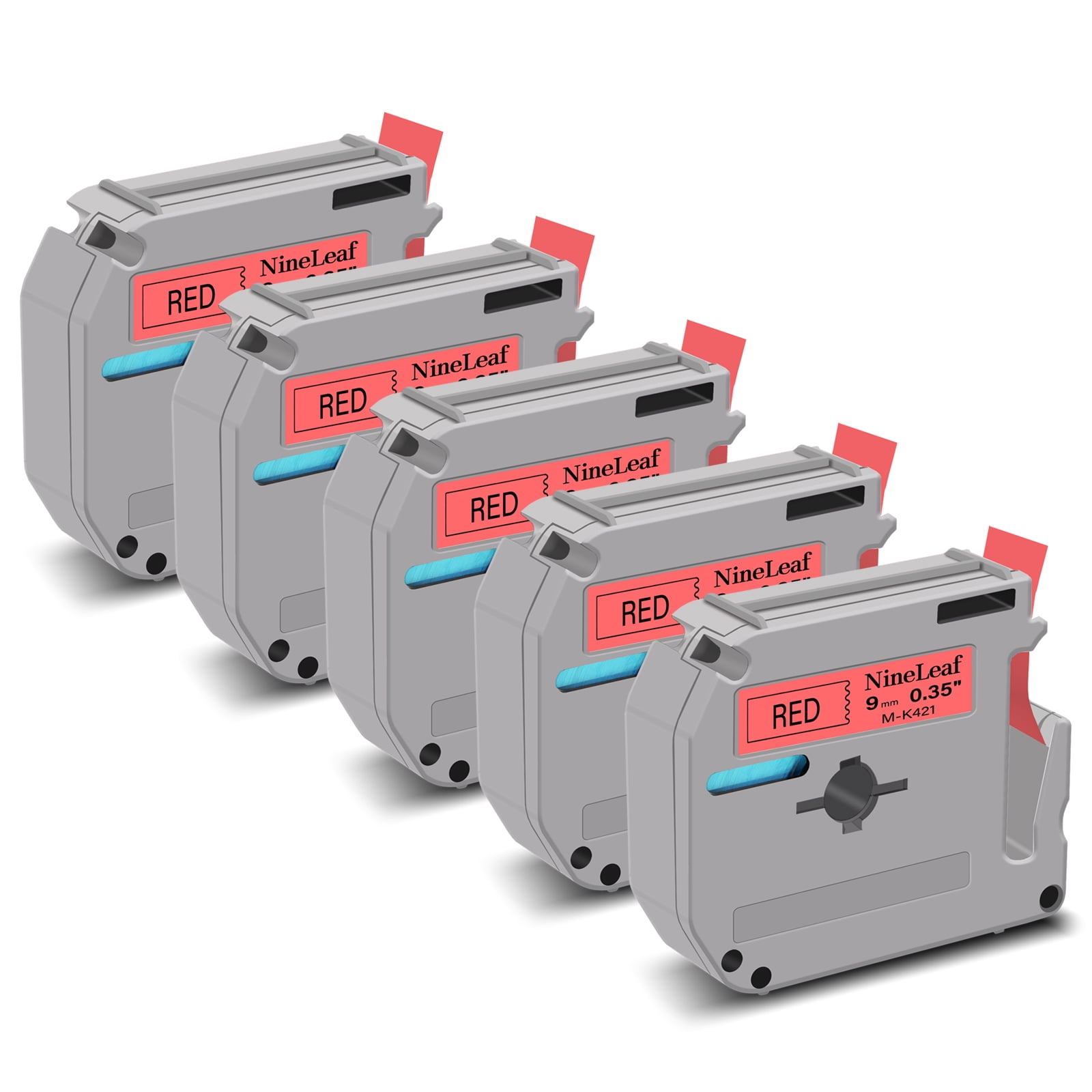 NineLeaf Black on Red Label Tape for Office Files and Supplies ...