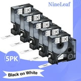 NineLeaf 5PK Compatible for DYMO D1 45013 45113 S0720530 1/2" x 23 ...