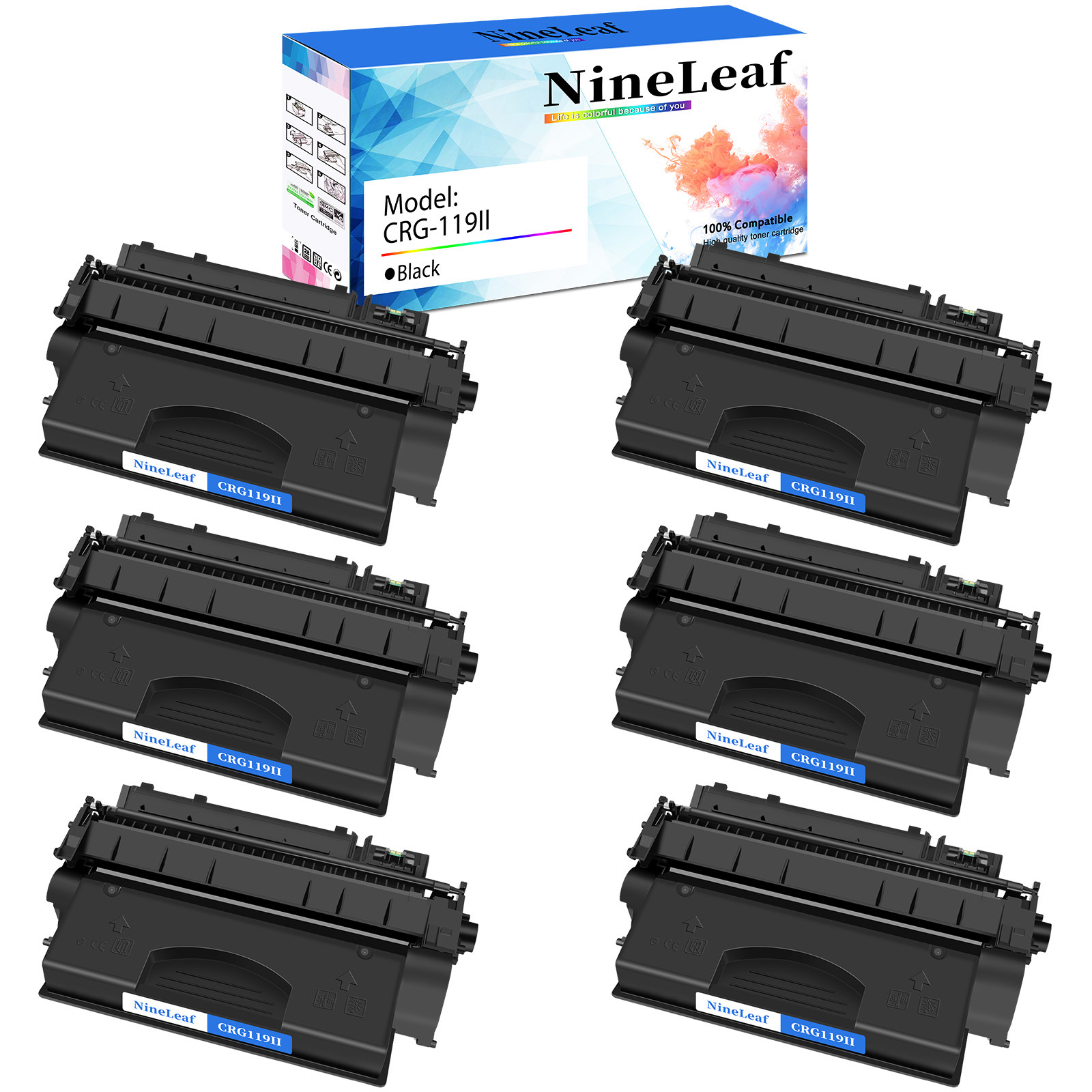 NineLeaf 6-Pack CRG119II Compatible Toner Cartridge Replacement for ...