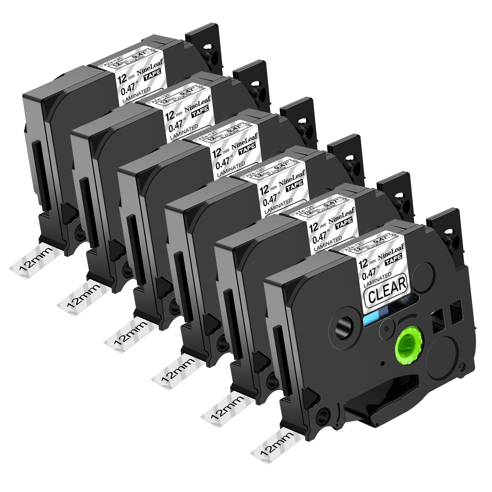 NineLeaf 6 Pack Compatible for Brother P-touch TZe-131 TZe131 TZ-131 ...