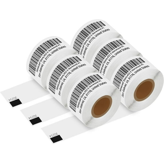 NineLeaf 6 Roll (780 Labels) Compatible for Dymo 30254 (1-1/8" x 3-1/2 ...