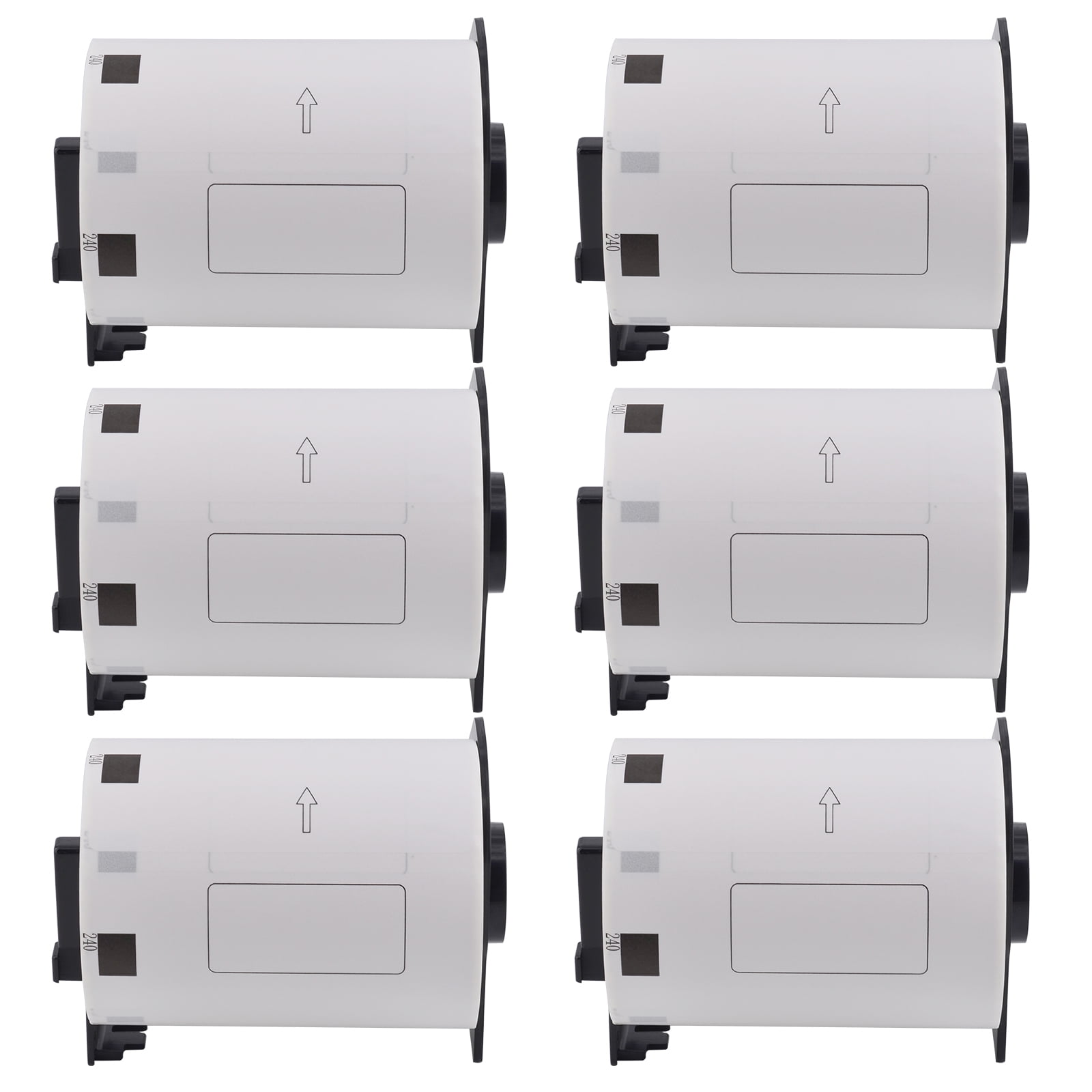 NineLeaf 6 Rolls Compatible for Brother DK-1240 4 in x 2 in Die-Cut ...