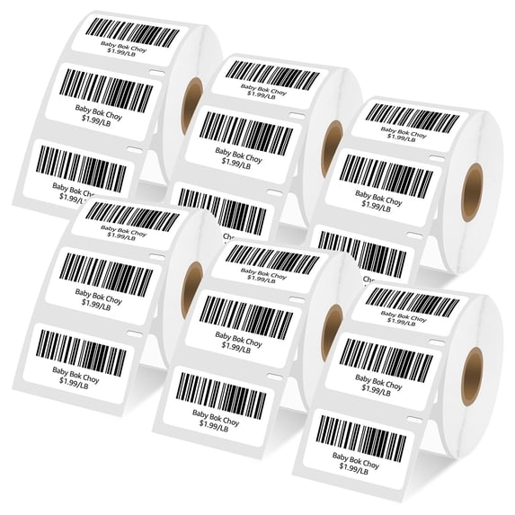 NineLeaf 6 Rolls Compatible for DYMO 30344 2-5/16 in x 4 in White with ...