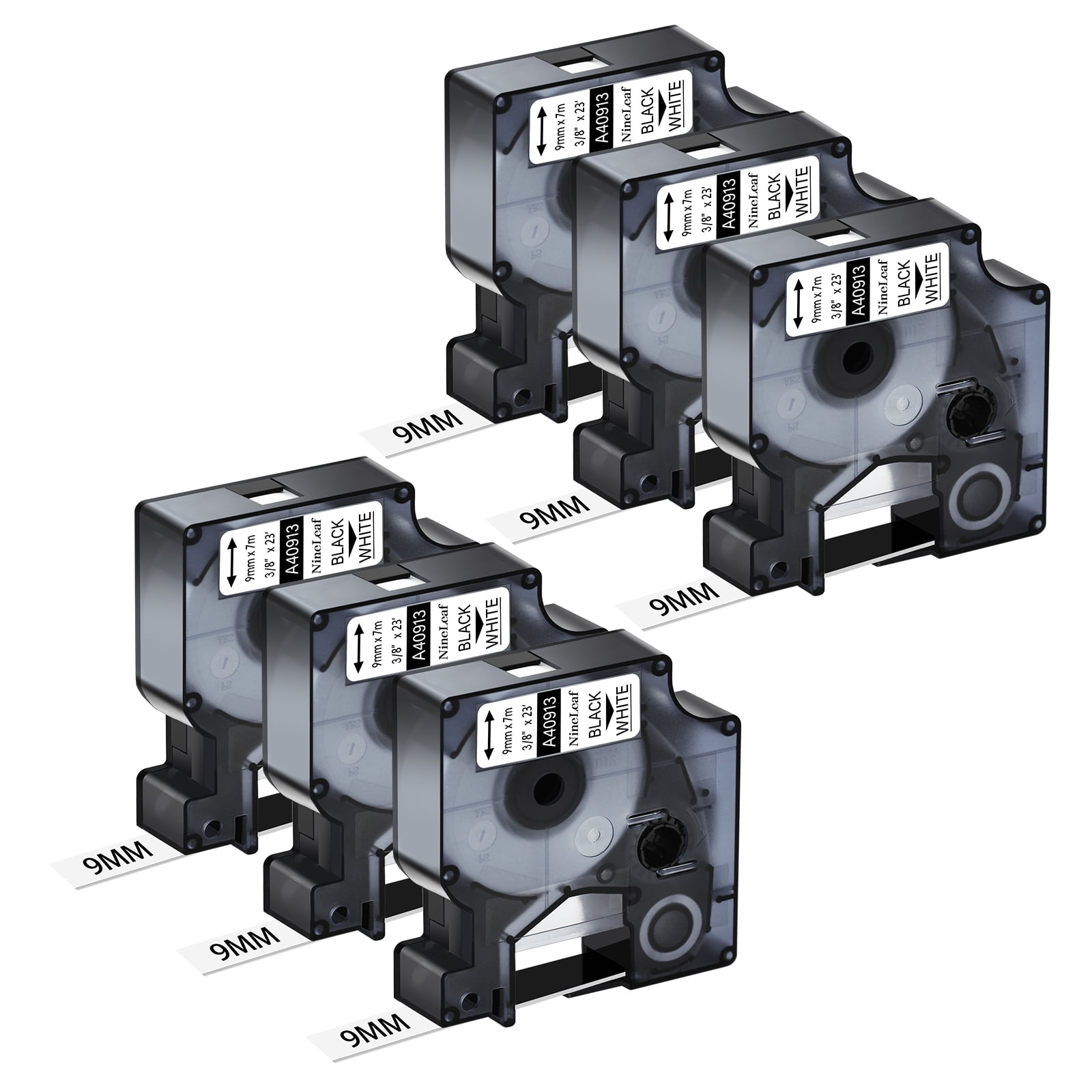 NineLeaf Black on White Label Tape for Office Supplies - Walmart ...