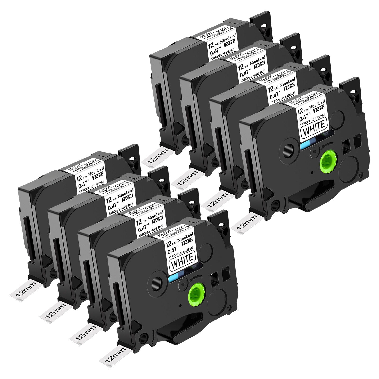 NineLeaf 8 Pack Compatible for Brother P-Touch TZe TZ Label Maker Tape ...