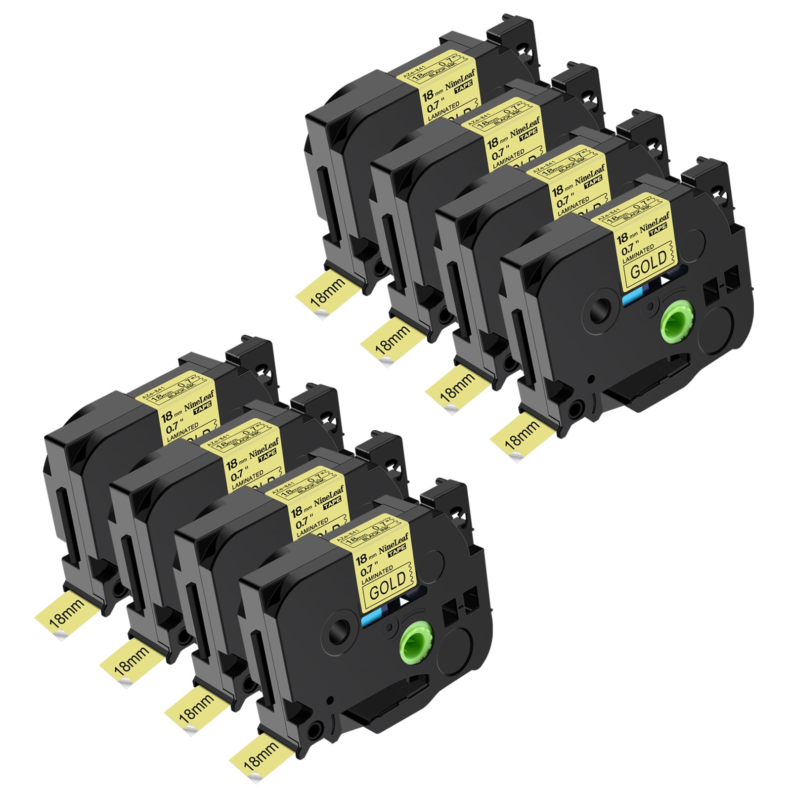 NineLeaf 8 Pack Compatible for Brother P-touch TZe-841 TZe841 TZ-841 ...