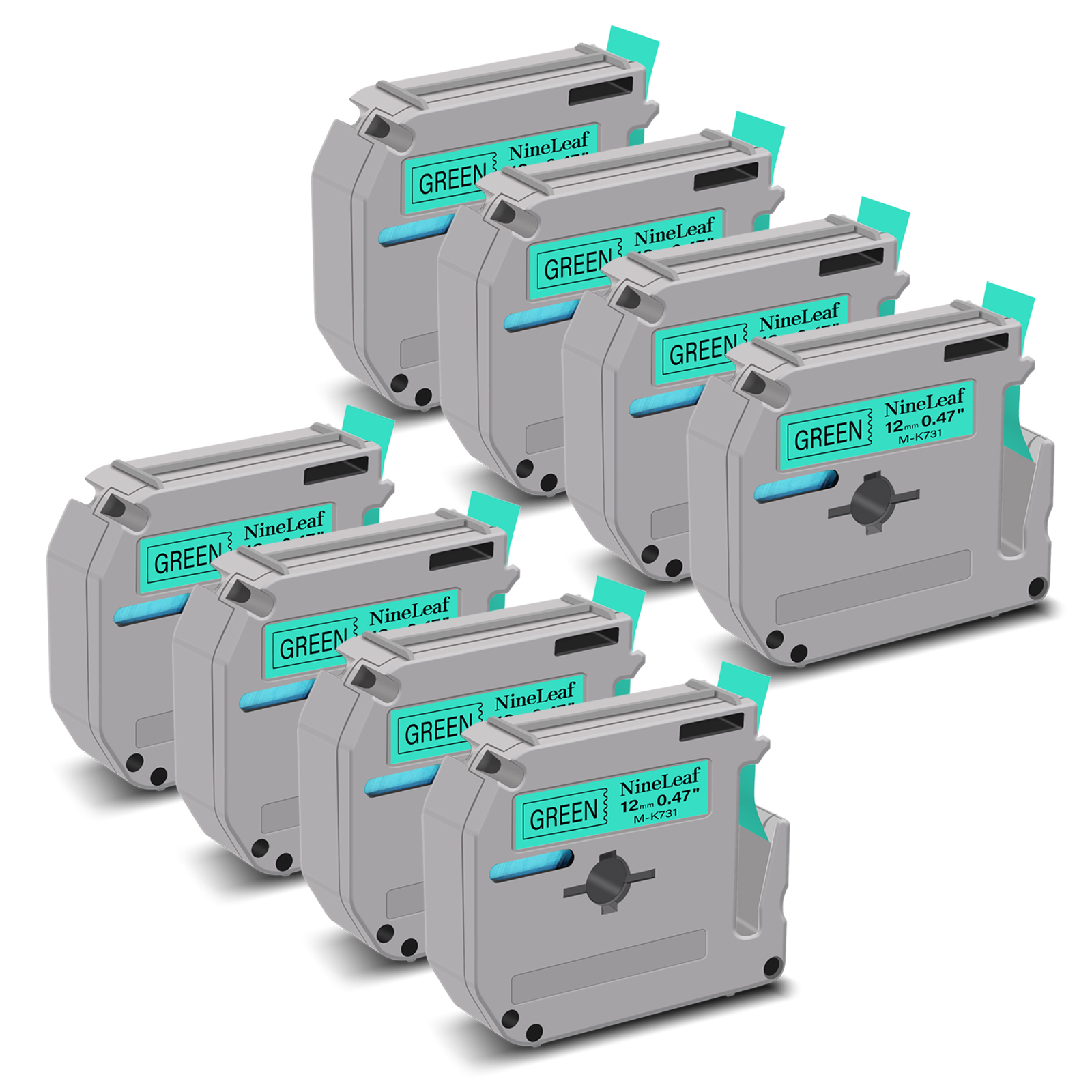 NineLeaf 8PK Compatible for Brother P-touch M-K731 M-K731s M731 1/2 ...