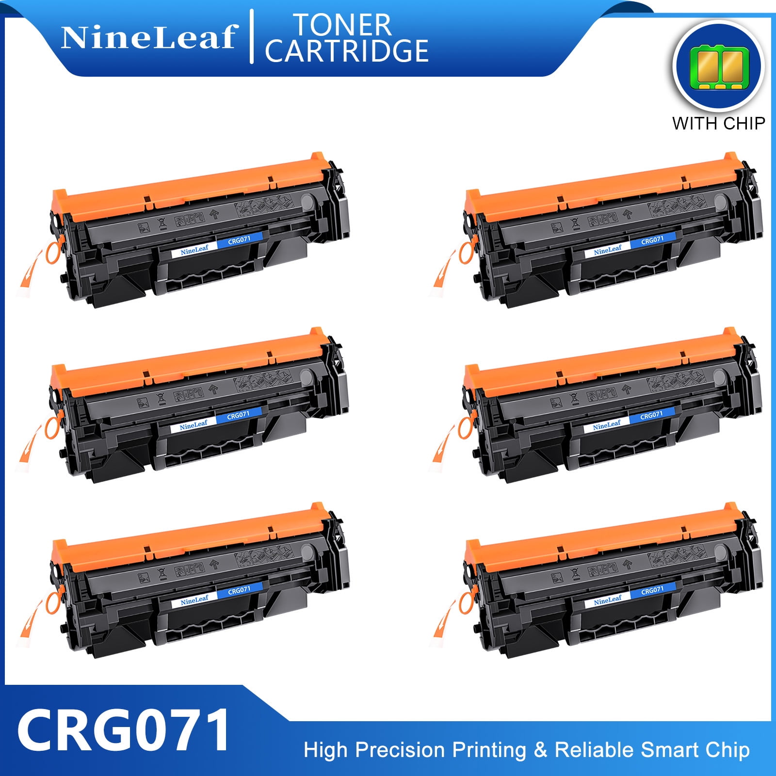 NineLeaf CRG071 Compatible Toner Cartridge With CHIP Replacement for ...