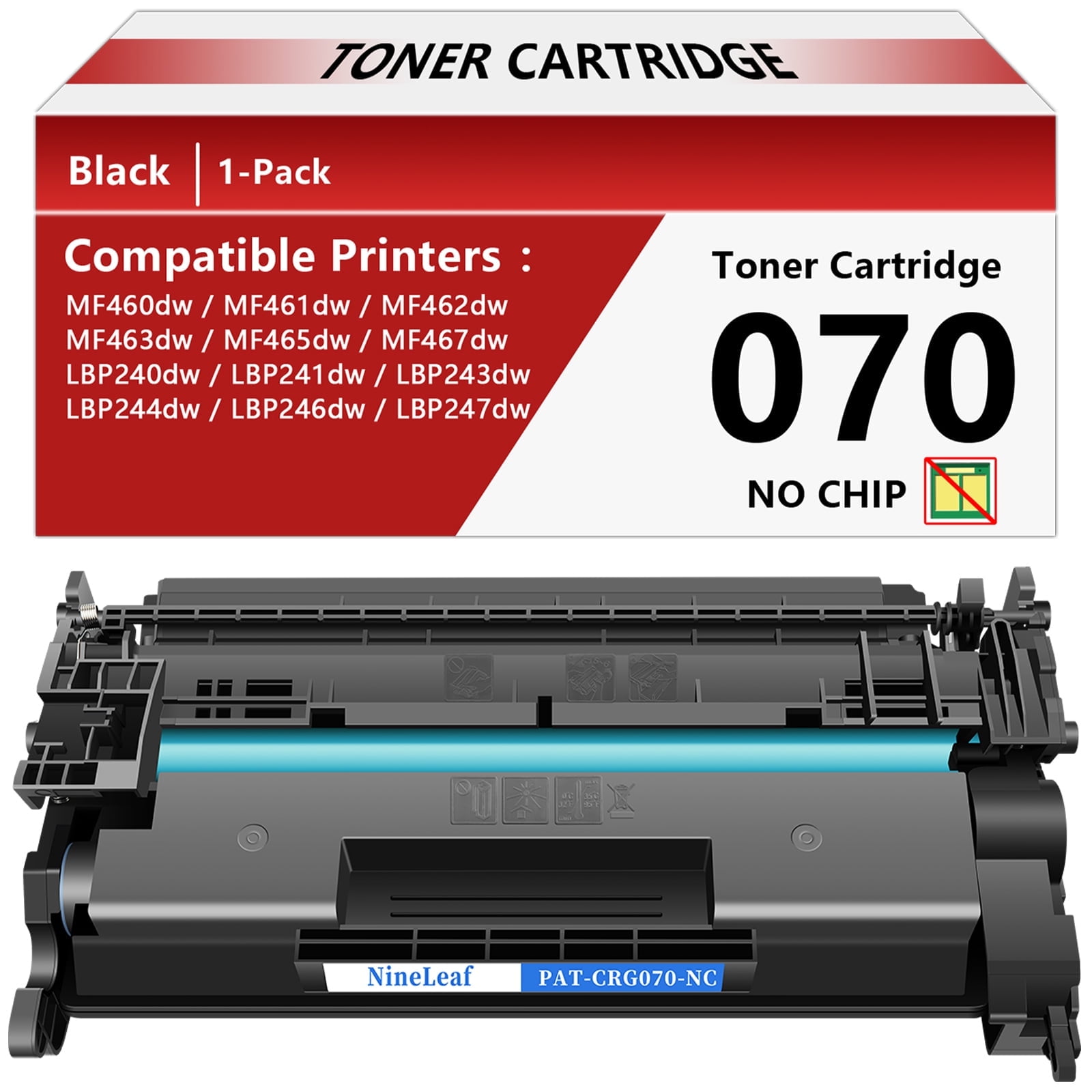 NineLeaf Compatible Black Toner Cartridge Replacement for Canon 070 ...