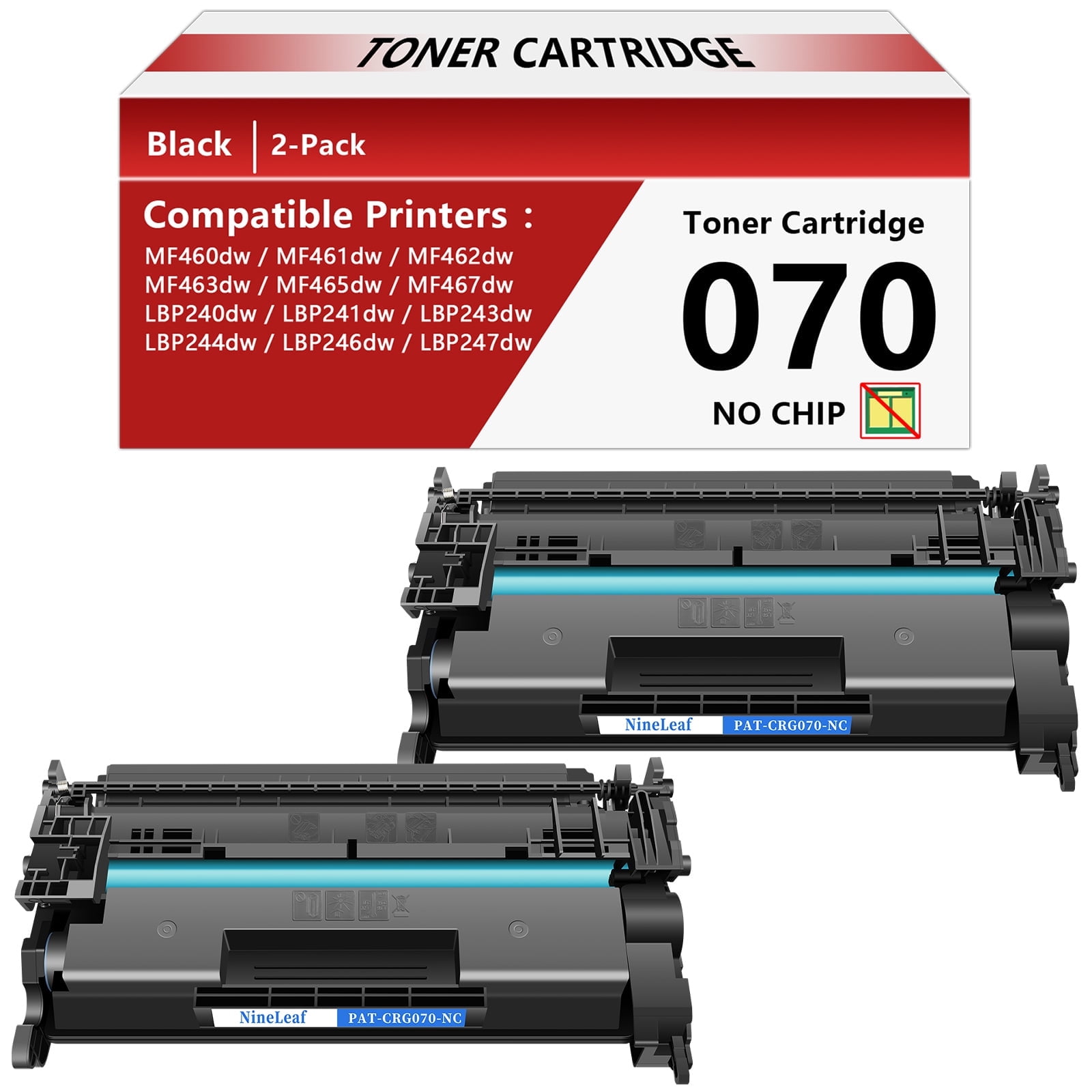 NineLeaf Compatible Black Toner Cartridge Replacement for Canon 070 ...