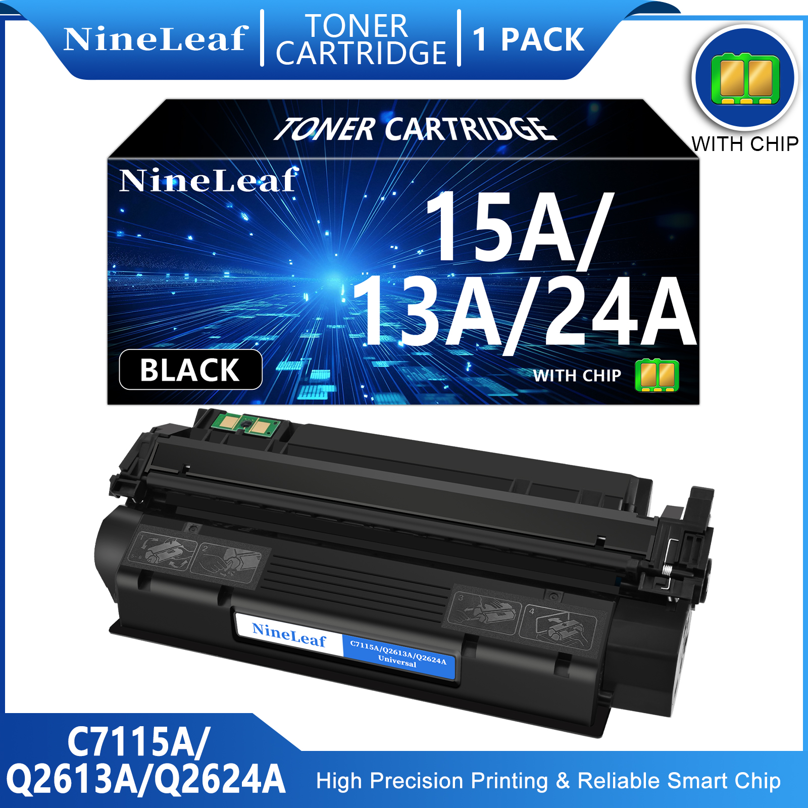 NineLeaf Compatible Toner Cartridge Replacement for HP 15A C7115A use ...