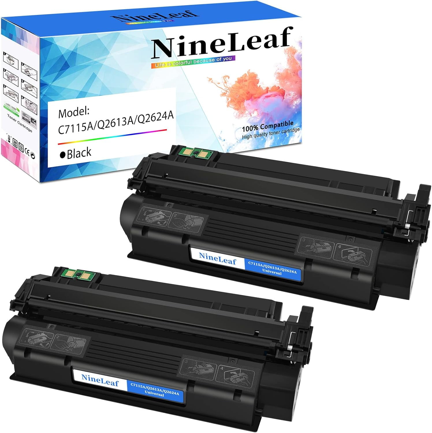 NineLeaf Compatible Toner Cartridge Replacement for HP 15A C7115A use for Laser Jet 1000 1200 ...