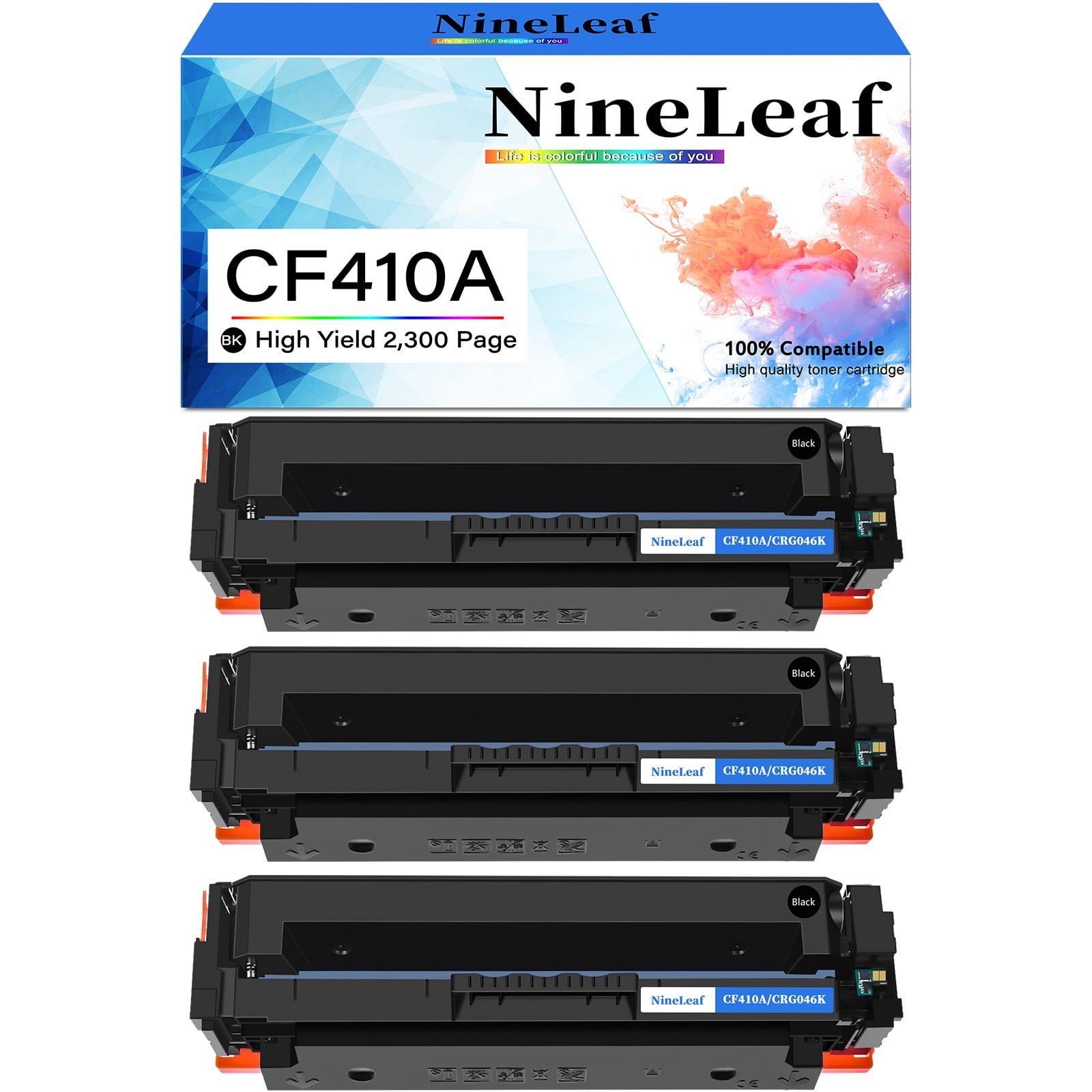 NineLeaf Compatible Toner Cartridge Replacement for HP 410A CF410A ...