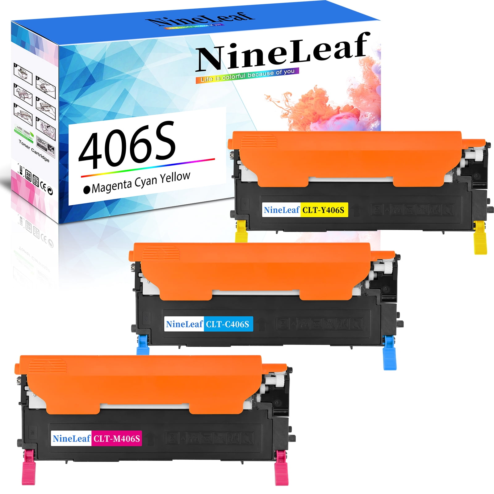 NineLeaf Compatible Toner Cartridge Replacement for Samsung 406S CLT ...