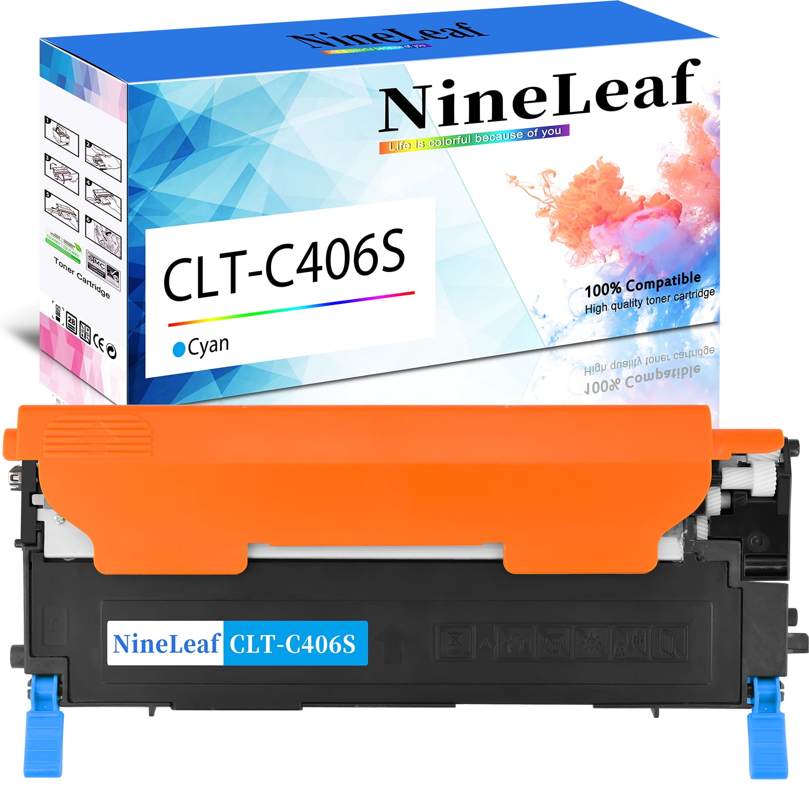 NineLeaf Compatible Toner Cartridge Replacement for Samsung CLT-C406S ...