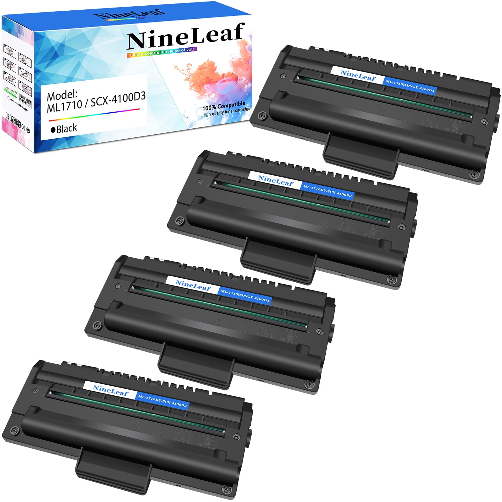 NineLeaf Compatible Toner Cartridge Replacement for Samsung ML-1710 ML1710 to use in ML-1500 ML ...
