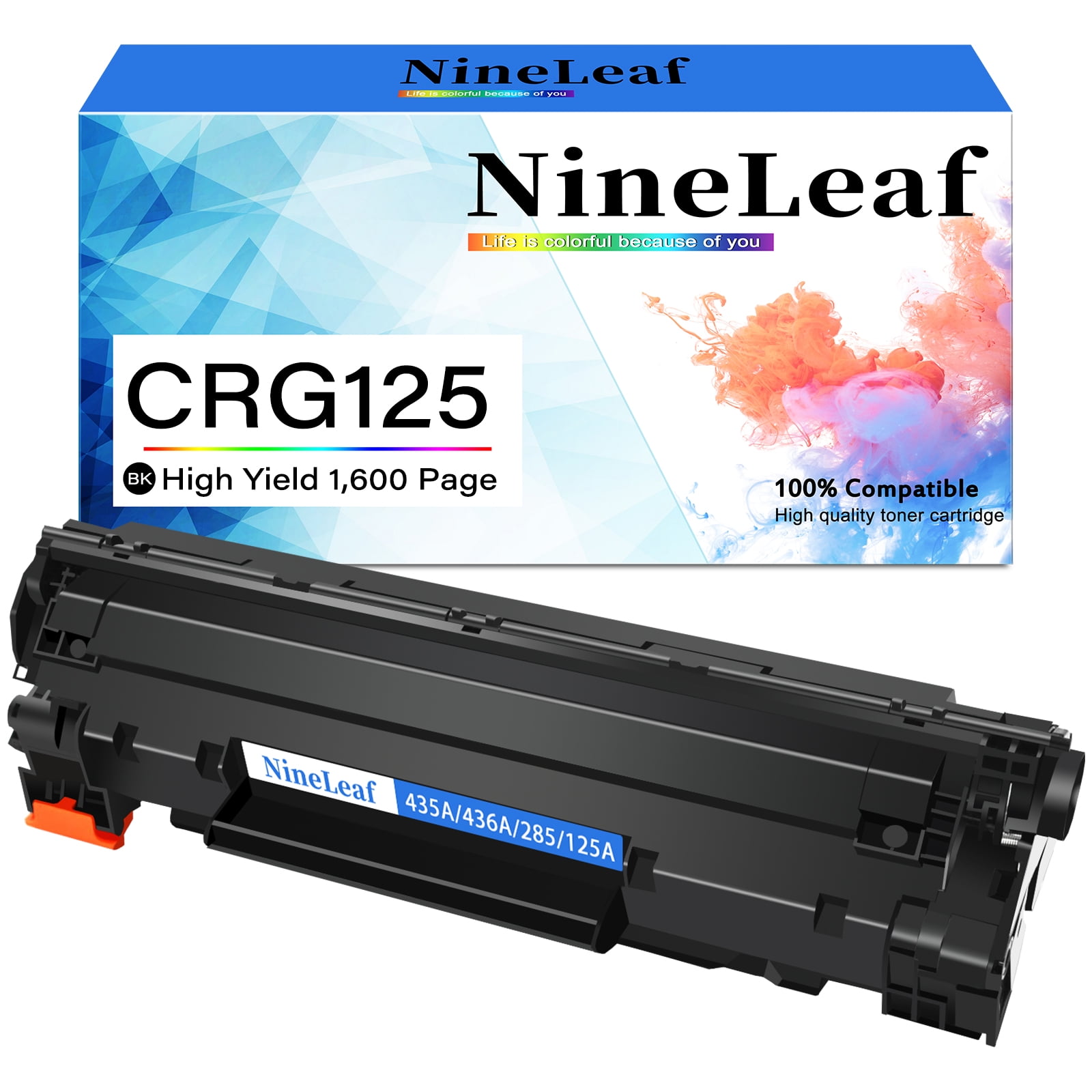 NineLeaf Compatible Toner Cartridge Replacement for Canon 125 CRG125 3484B001 to use in ...