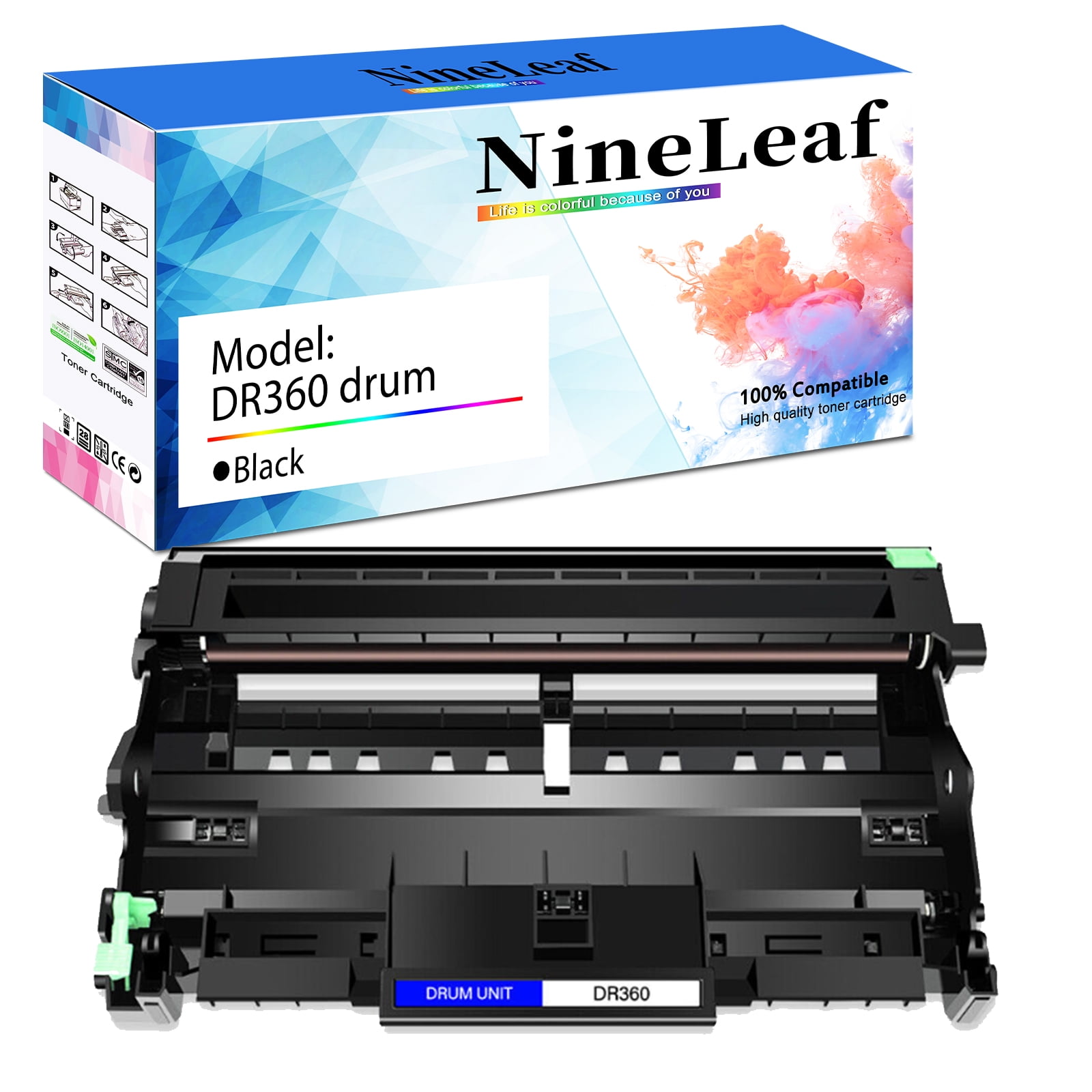 NineLeaf DR360 drum Compatible Drum Unit Replacement for Brother DR-360 work with DCP-7040 DCP ...
