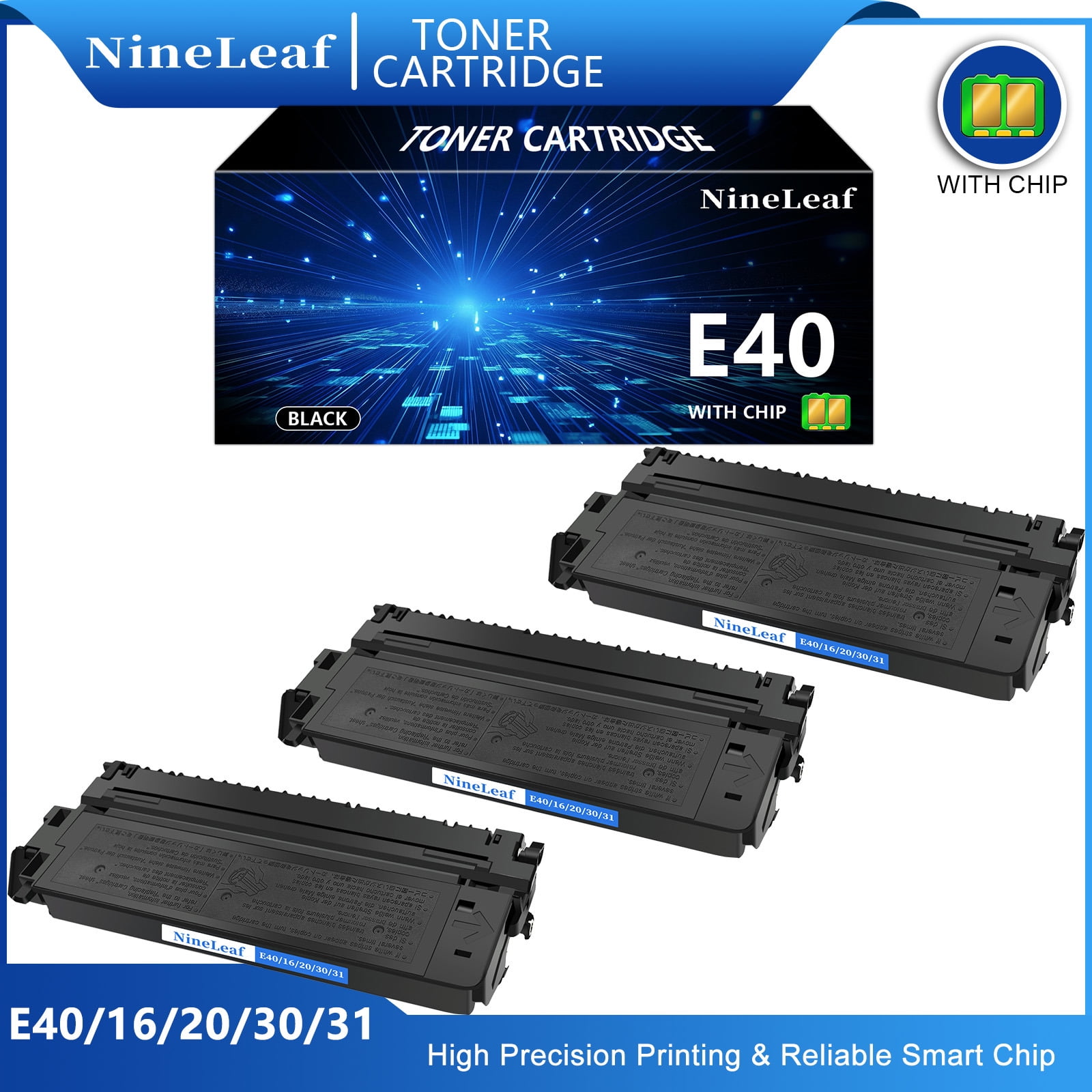 NineLeaf E40 Compatible Toner Cartridge Replacement for CANON E40/E20 ...
