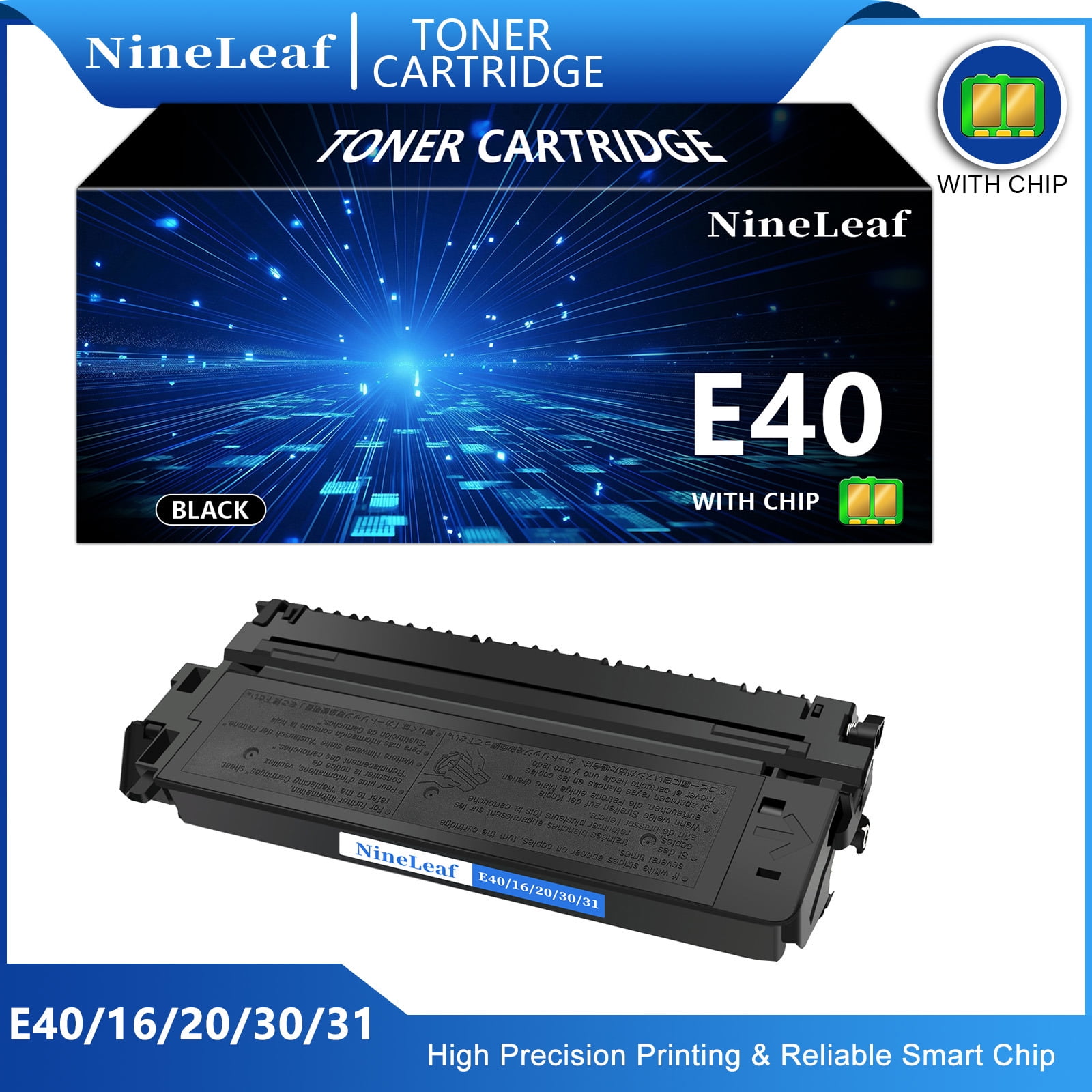 NineLeaf E40 Compatible Toner Cartridge Replacement for CANON E40/E20 ...